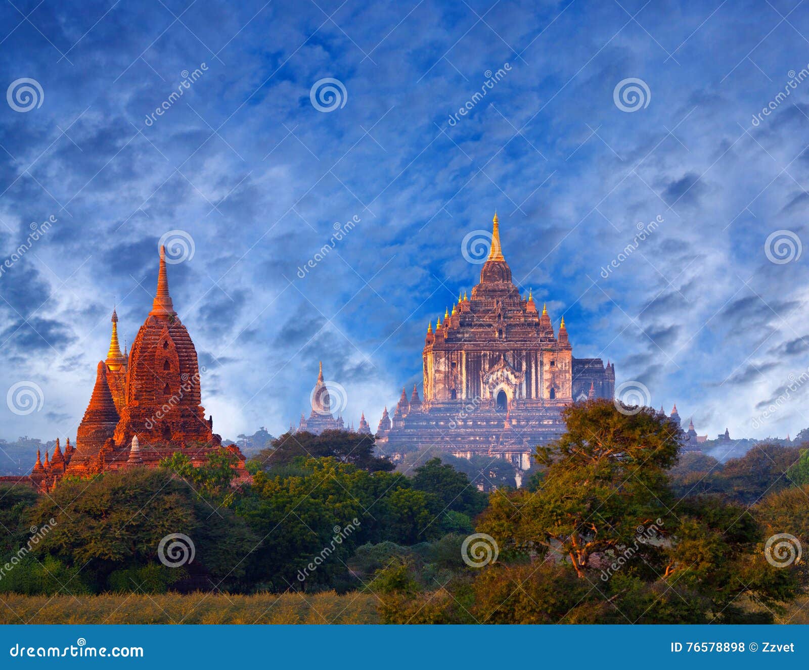 Bagan Archaeological Zone, Myanmar Stock Photo - Image of kingdom ...