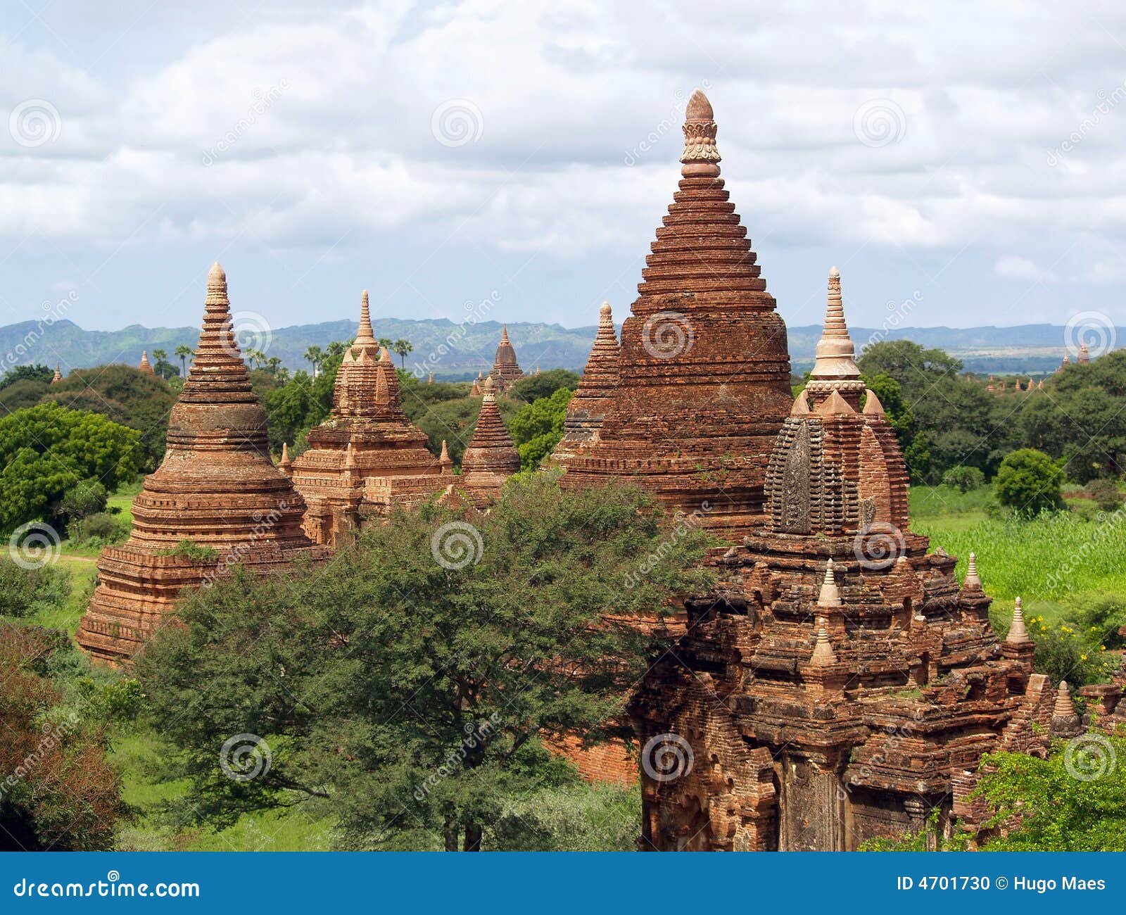 Bagan Buddhist Temples Panorama Stock Photo - Image of brick, city: 4701730
