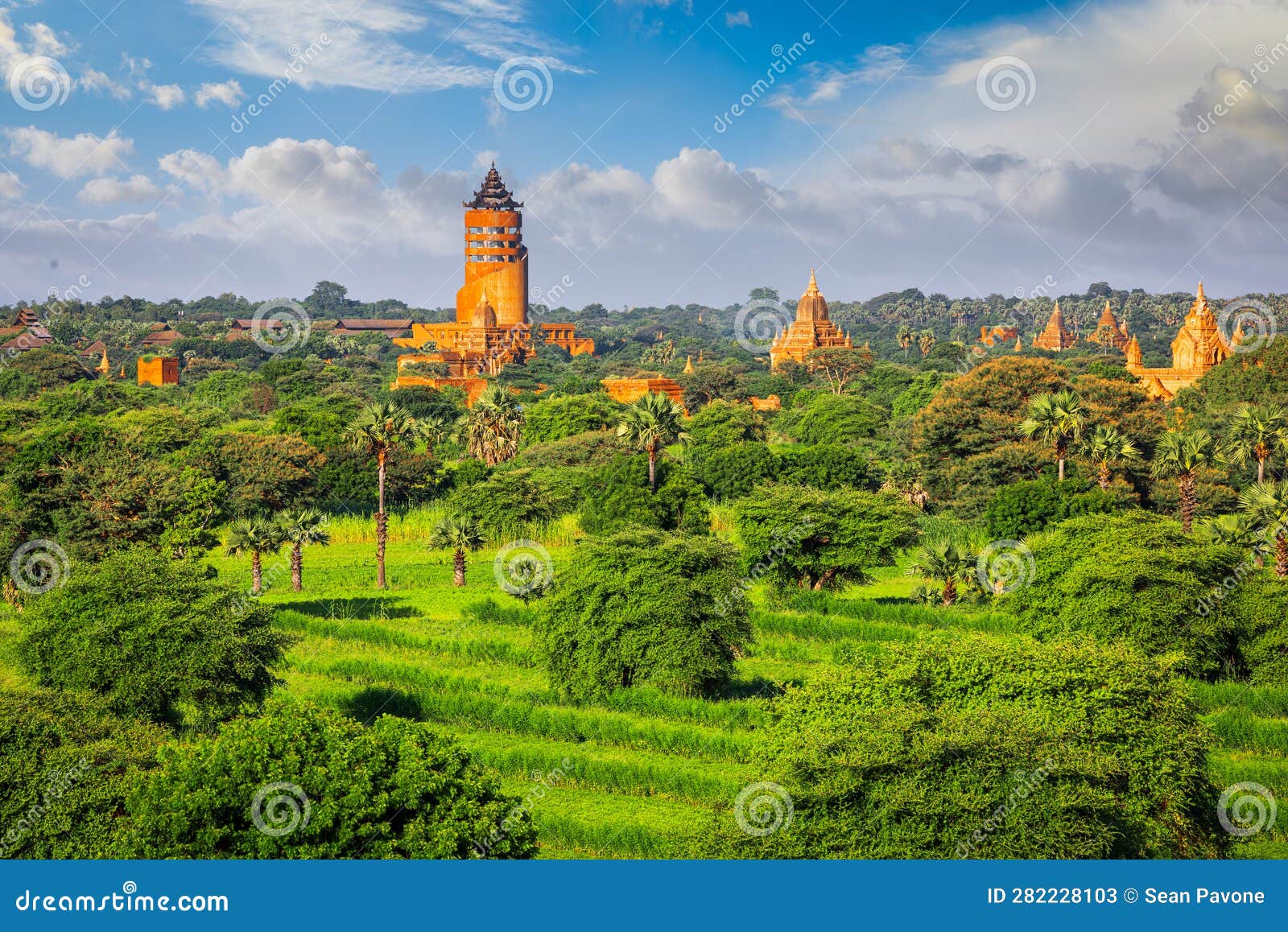 Bagan, Myanmar with Ancient Temples Stock Image - Image of myanmar ...