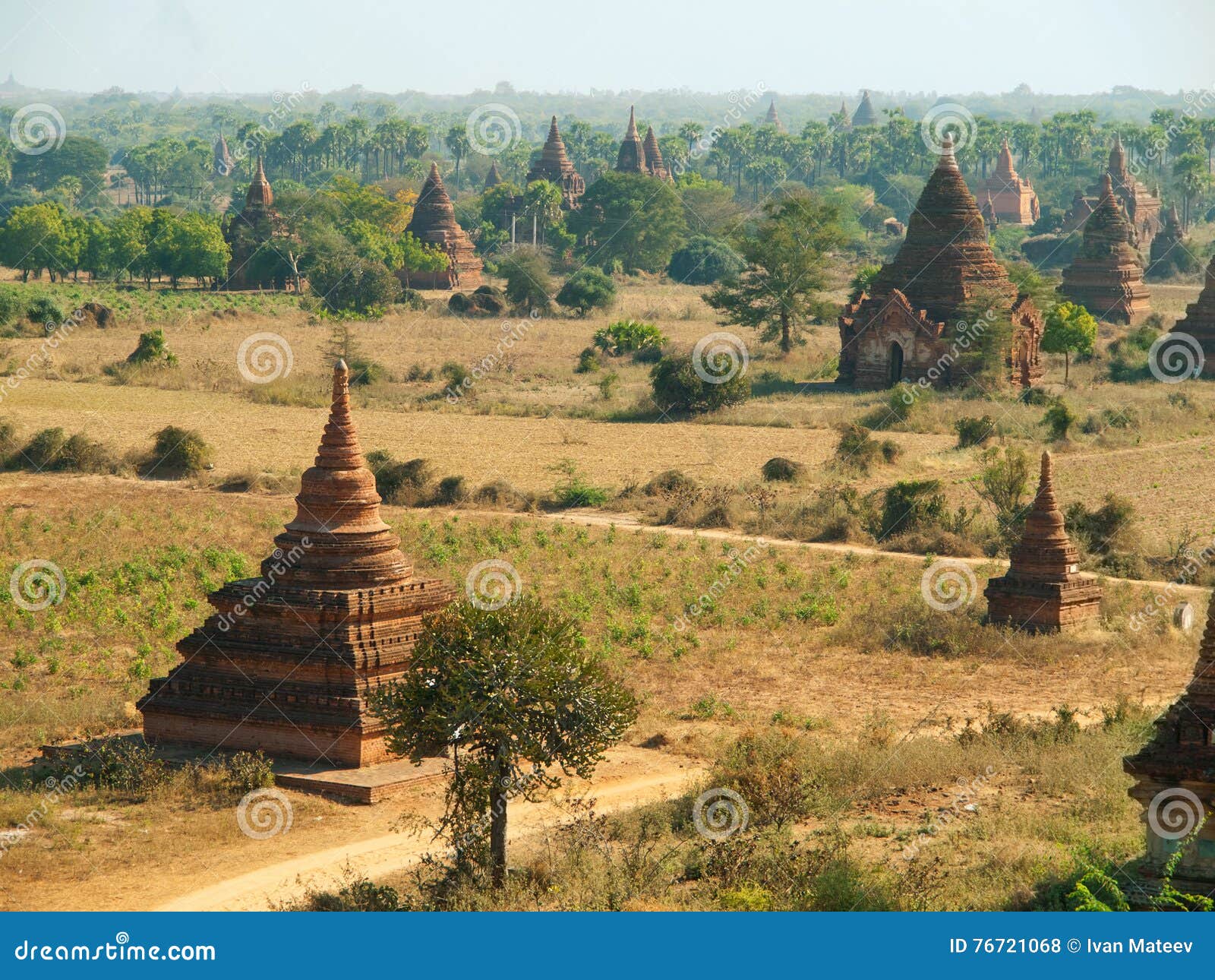 Bagan panorama, Myanmar stock photo. Image of zone, buddhism - 76721068