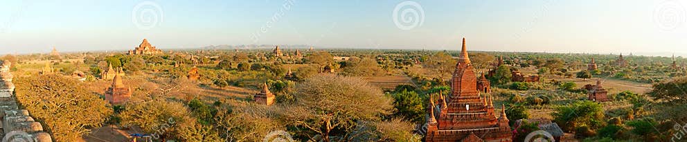 Bagan panorama, Myanmar stock photo. Image of front, panorama - 48826746