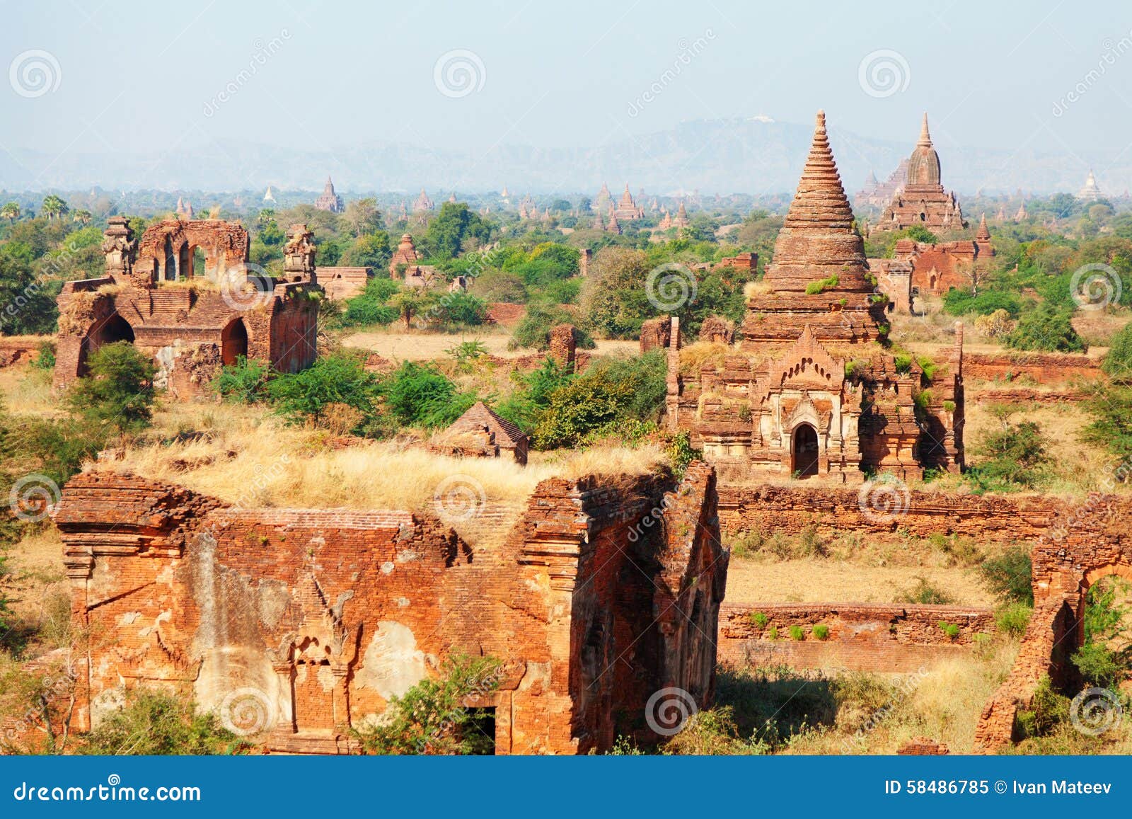 Bagan Skyline, Myanmar stock image. Image of hindu, building - 58486785