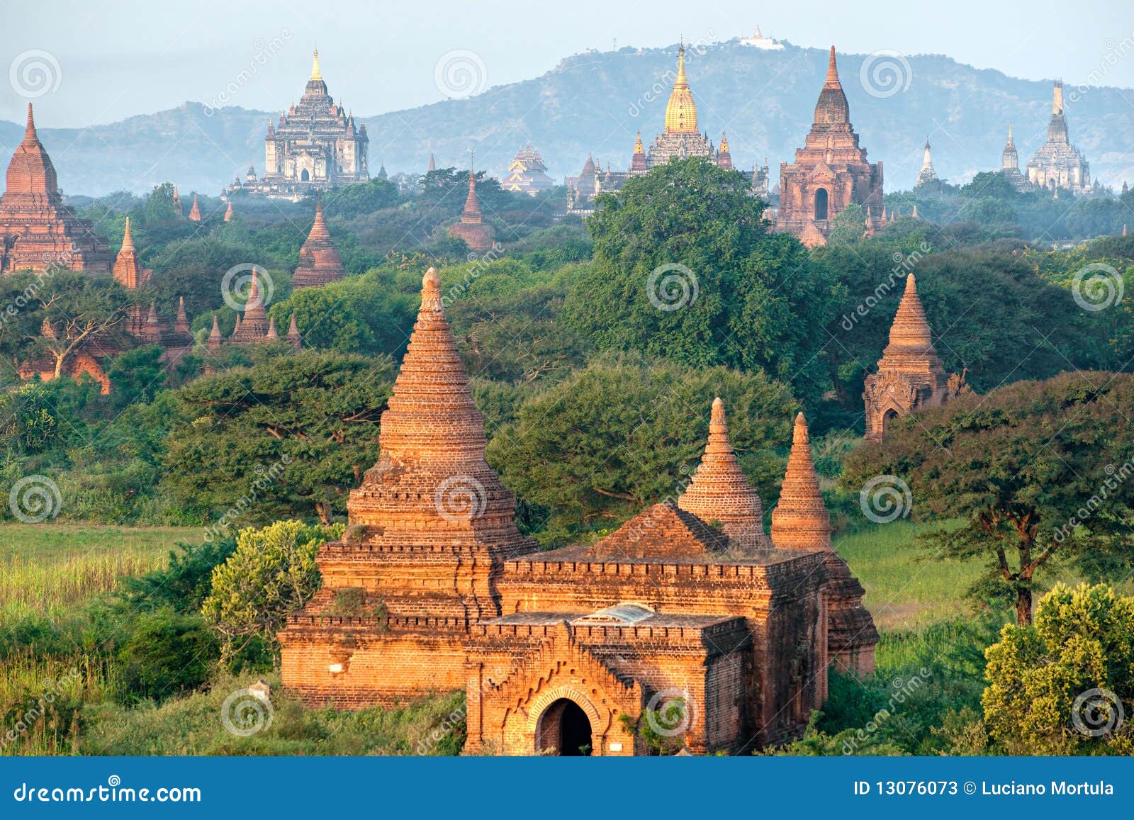 Bagan at Sunset, Myanmar. stock image. Image of like - 13076073