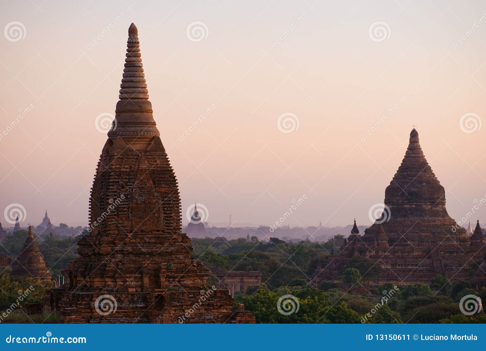 Bagan at Sunset, Myanmar. stock image. Image of asia - 13150611