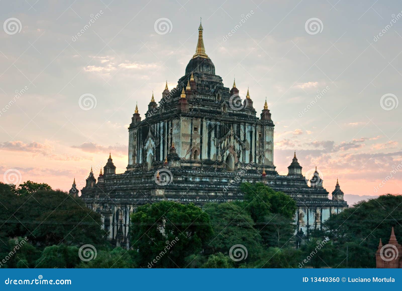 Bagan at Sunset, Myanmar. stock photo. Image of architecture - 13440360