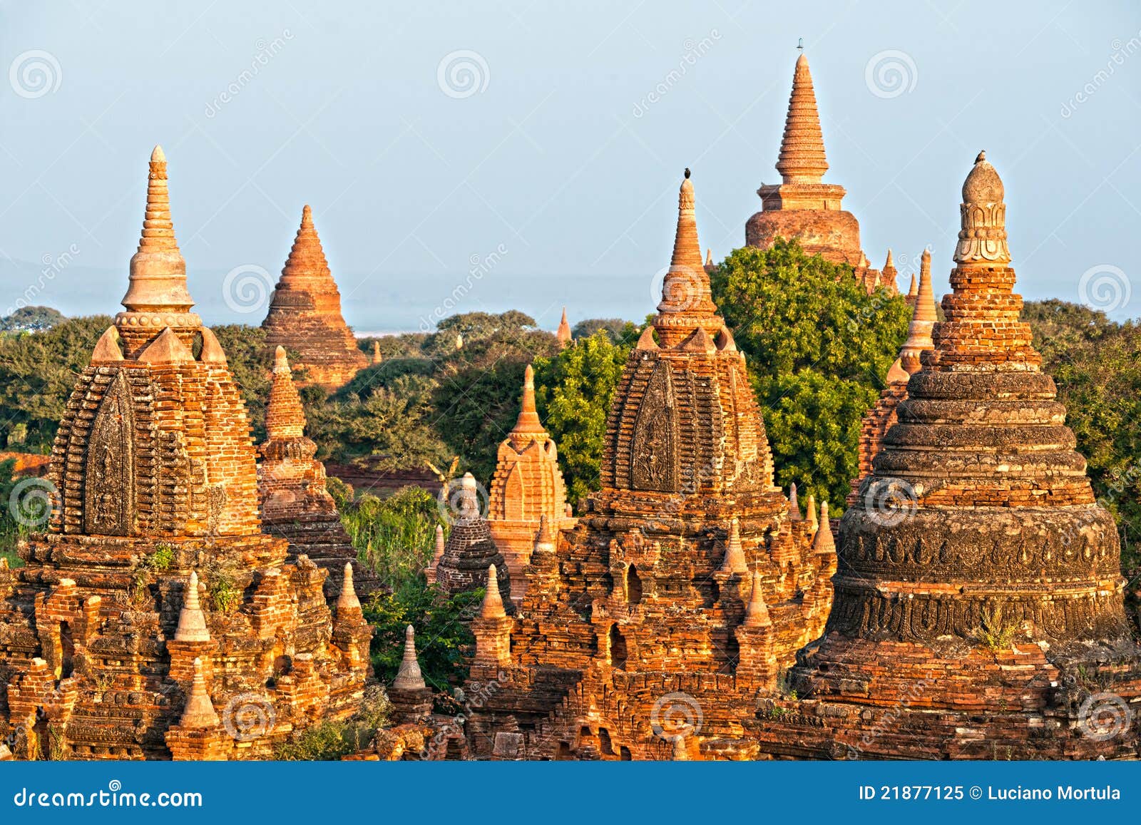 Bagan at Sunset, Myanmar. stock image. Image of exterior - 21877125