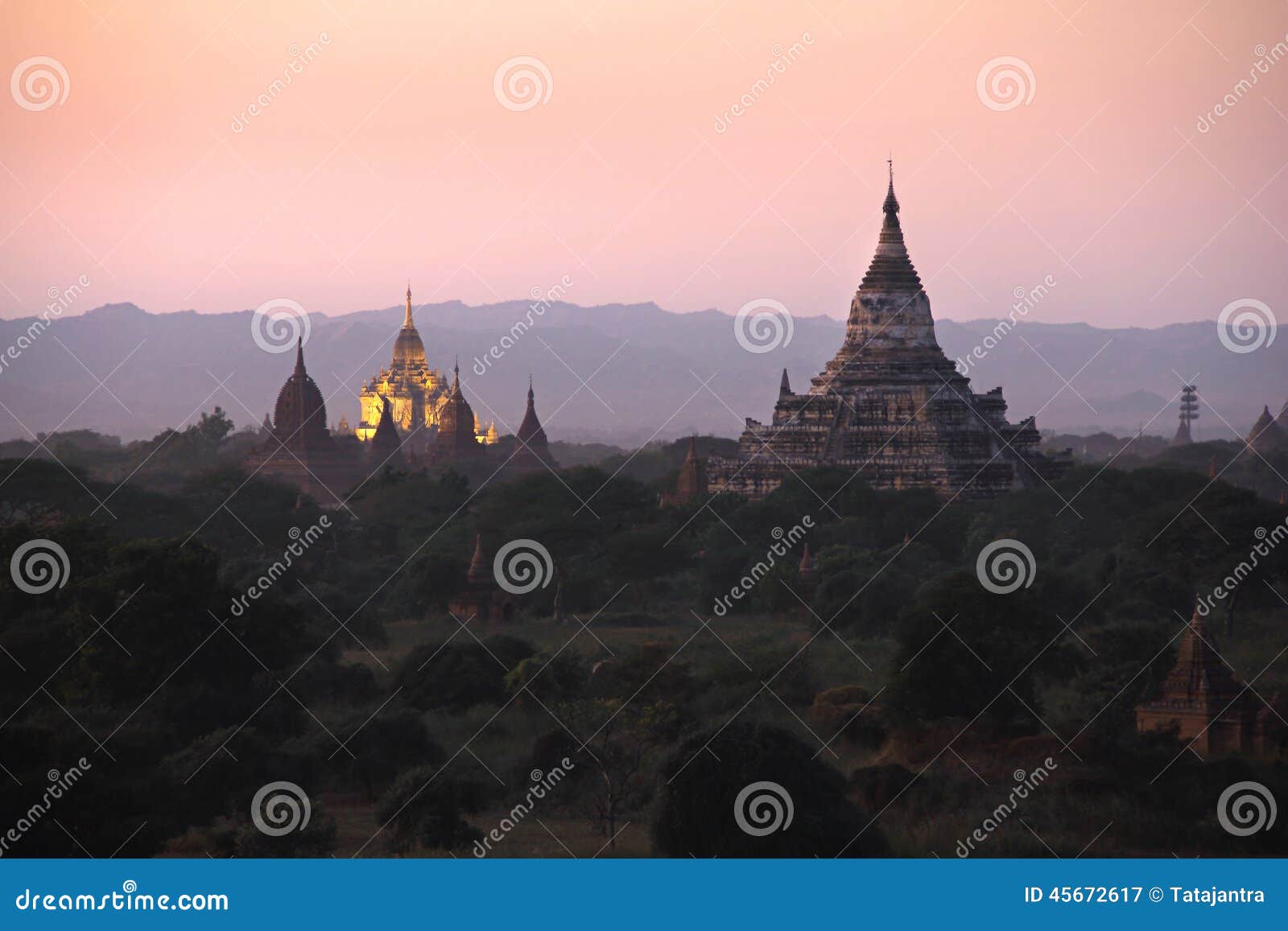 Bagan after sunset stock image. Image of ruin, landscape - 45672617