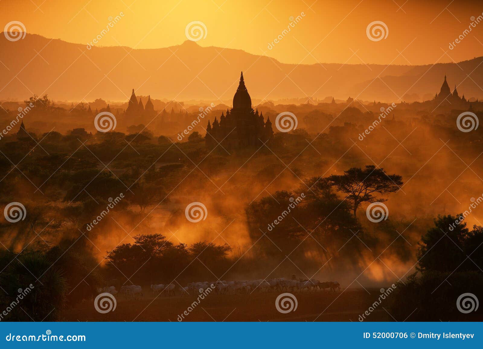 Bagan at sunset stock photo. Image of serenity, outdoor - 52000706