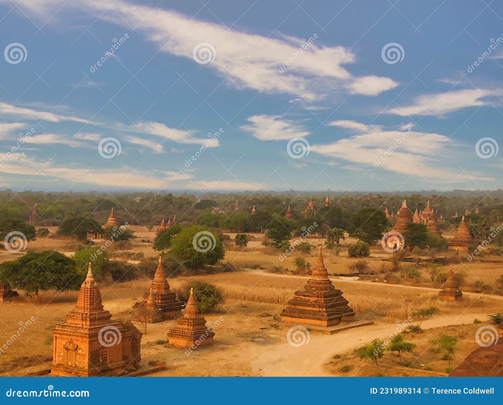 Bagan temple landscape stock photo. Image of historic - 231989314