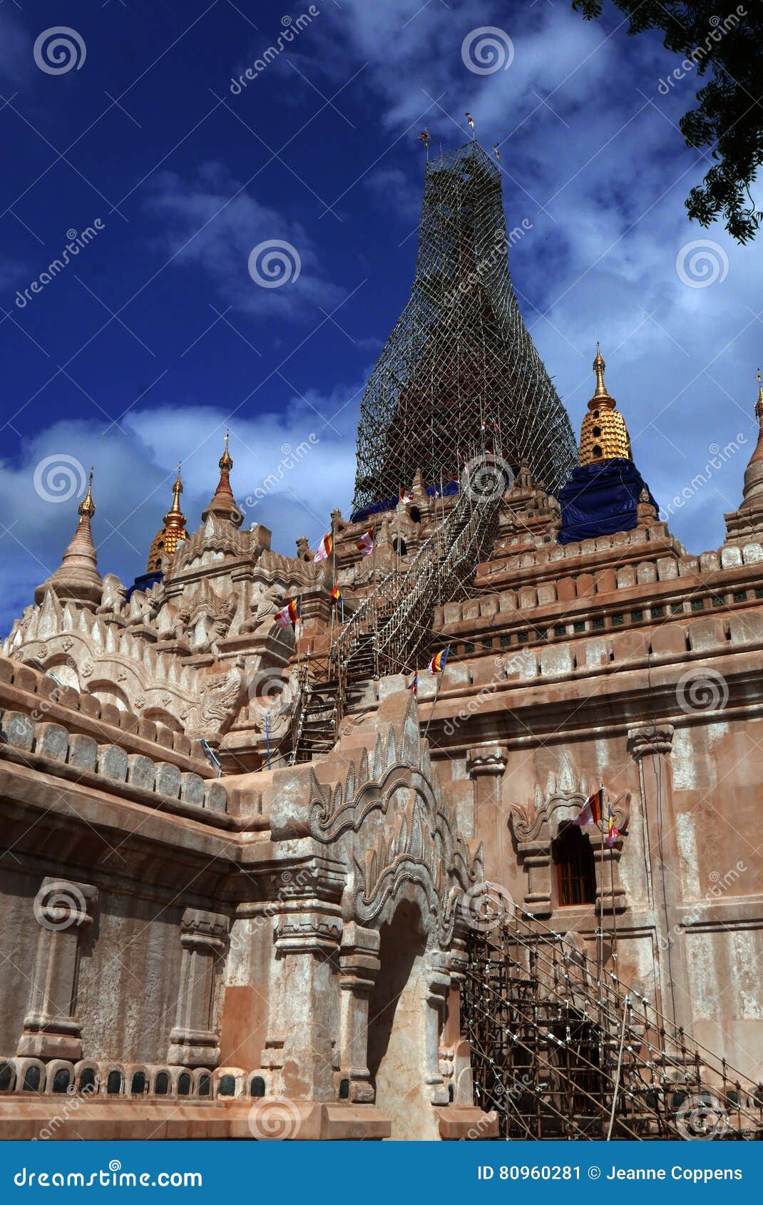 Bagan temple restoration. stock image. Image of pagoda - 80960281