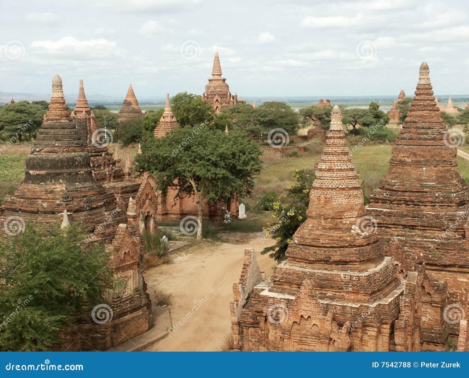 Bagan valley stock photo. Image of valley, structure, bagan - 7542788