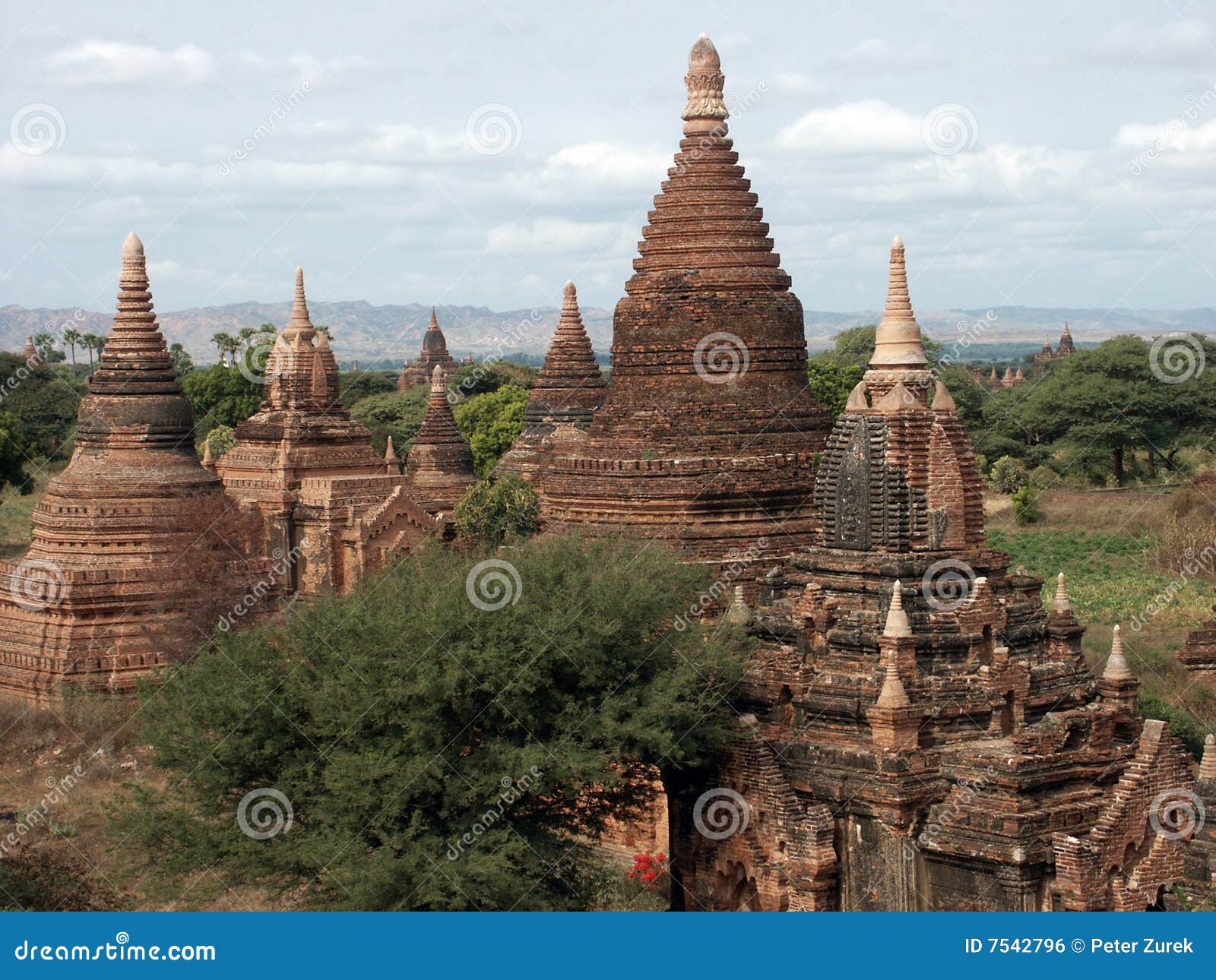 Bagan valley stock photo. Image of stupa, solid, bagan - 7542796