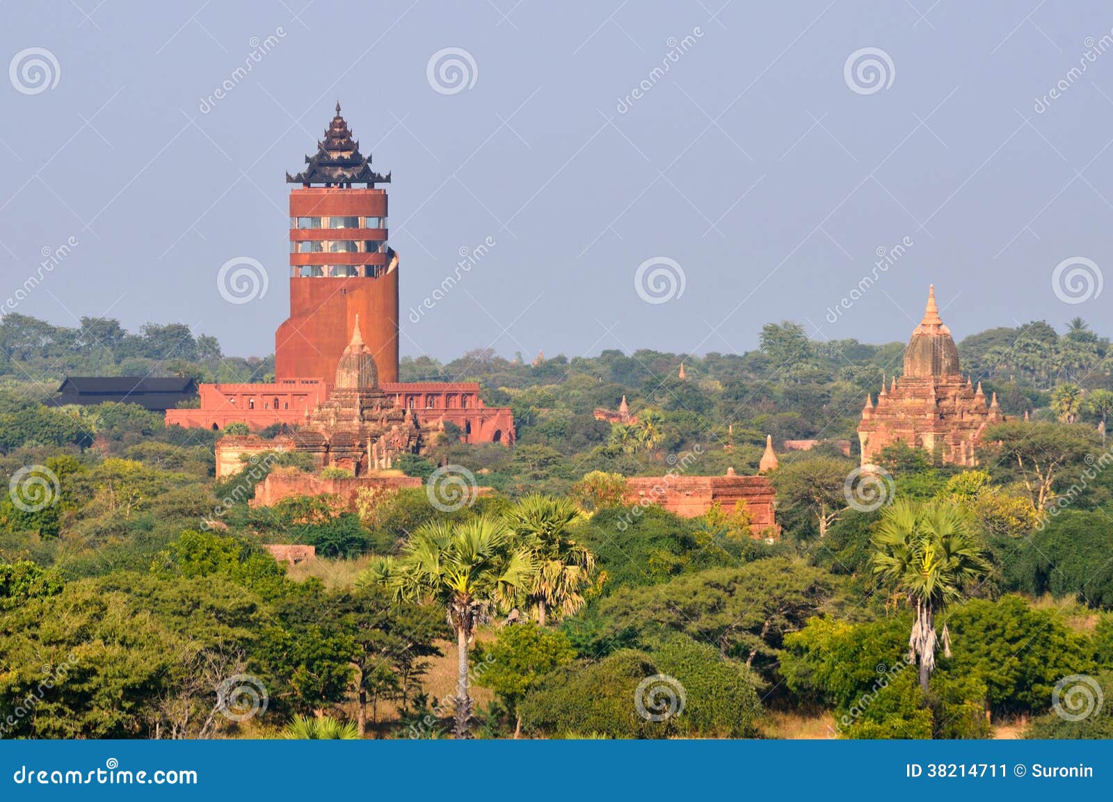 Bagan viewing tower stock image. Image of mandalay, building - 38214711