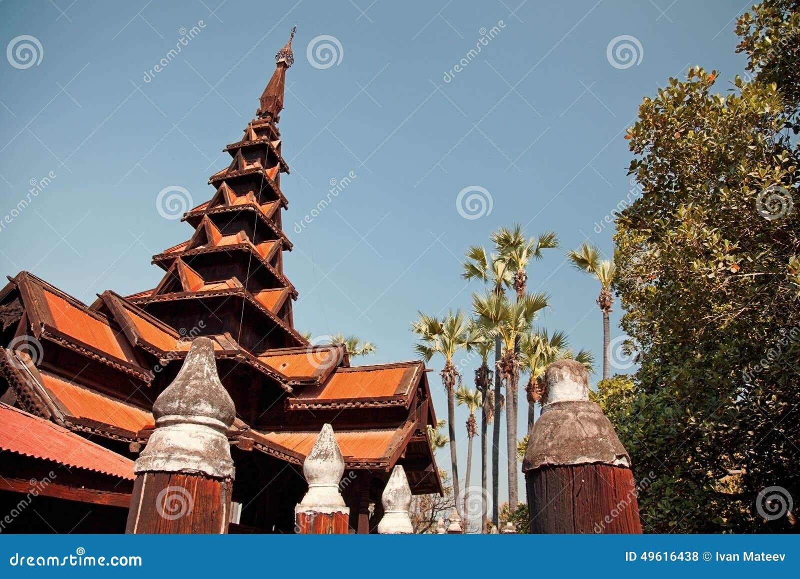 Bagaya Kyaung Teak Monastery Stock Photo - Image of monastery ...