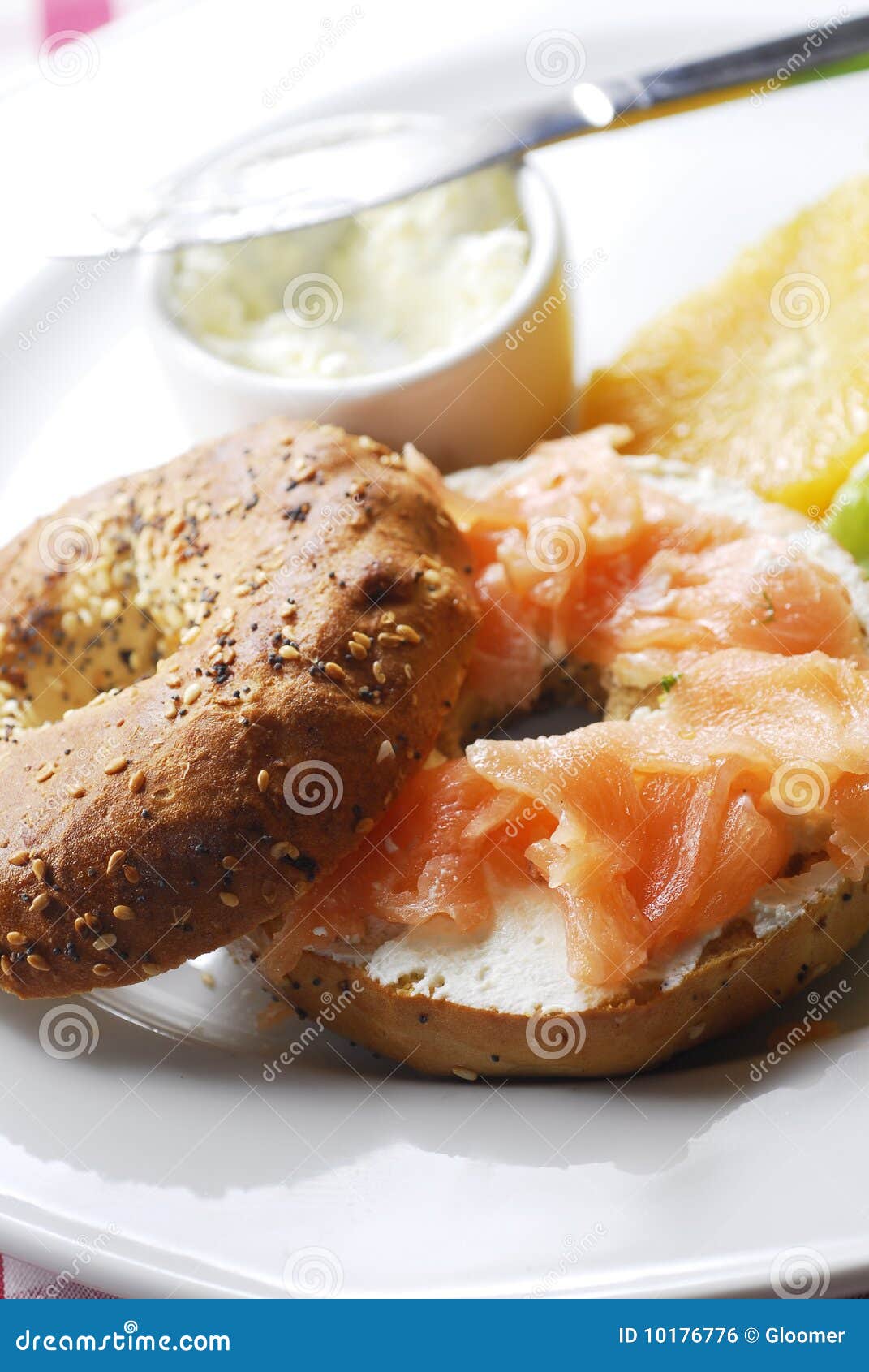 Bagel stock photo. Image of sauce, knife, butter, healthy - 10176776