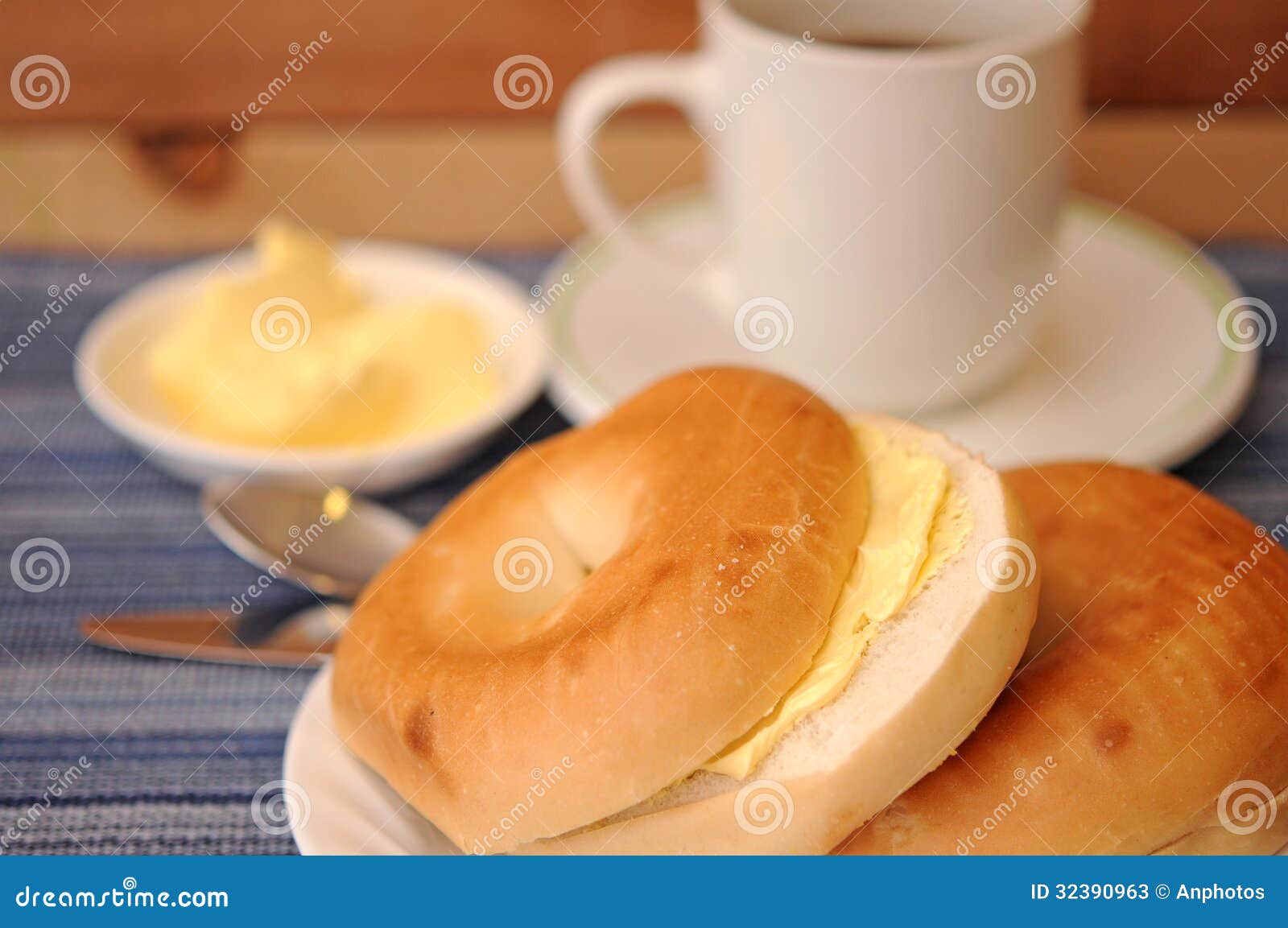 Bagel Butter Cream Coffee Stock Photos - Free & Royalty-Free Stock ...