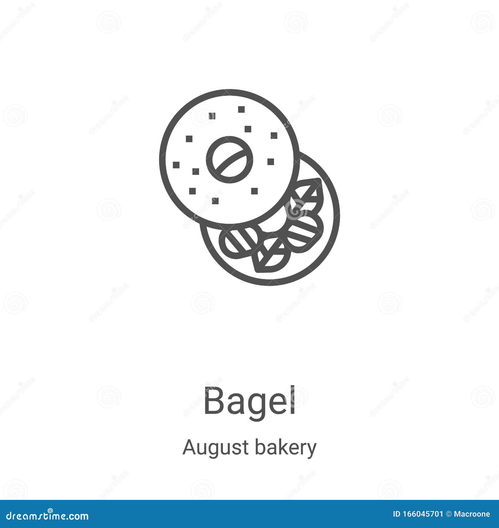 Bagel Icon Vector from August Bakery Collection. Thin Line Bagel ...