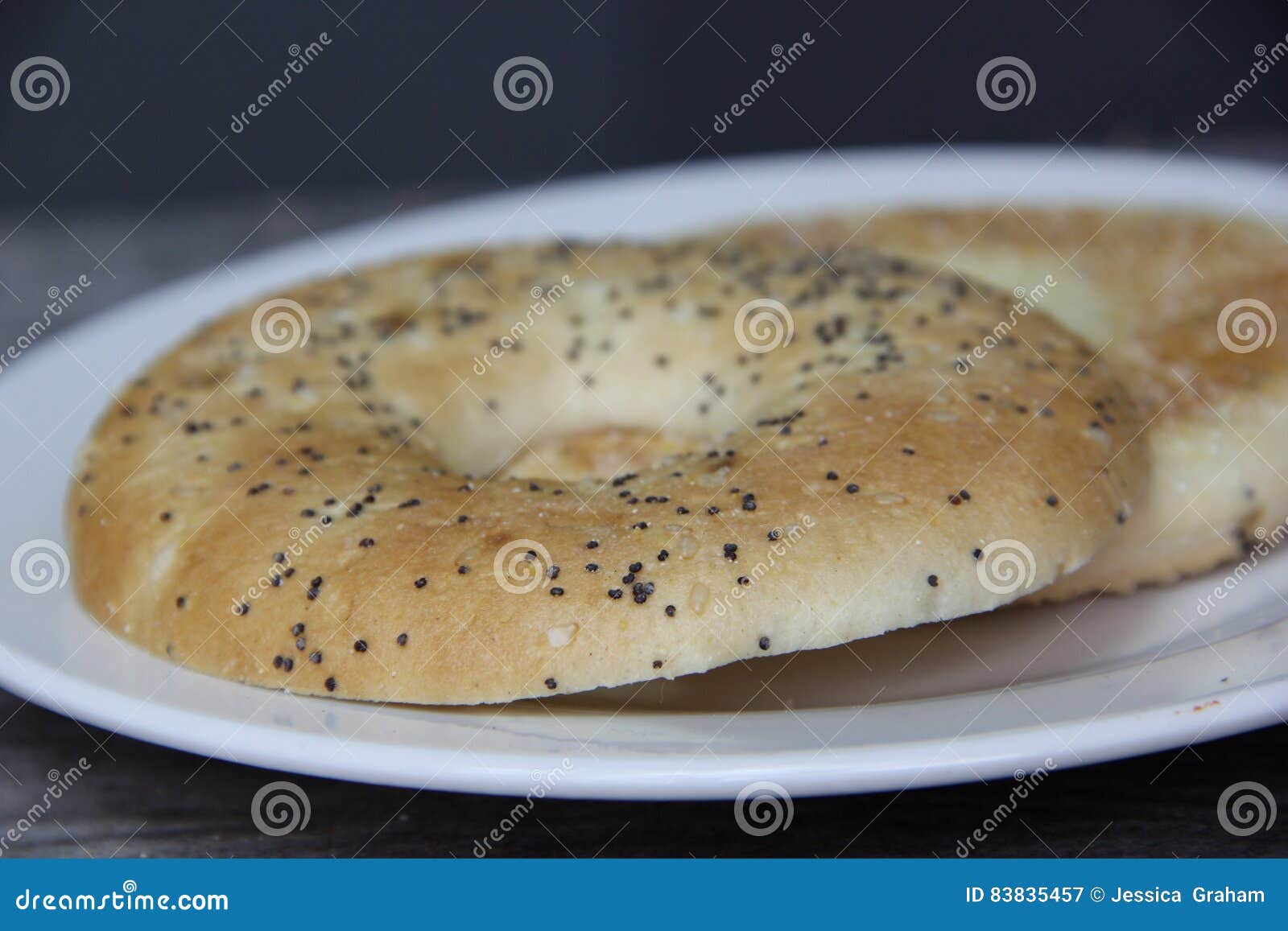 Bagel Slice stock image. Image of plate, bagel, thinbagel - 83835457