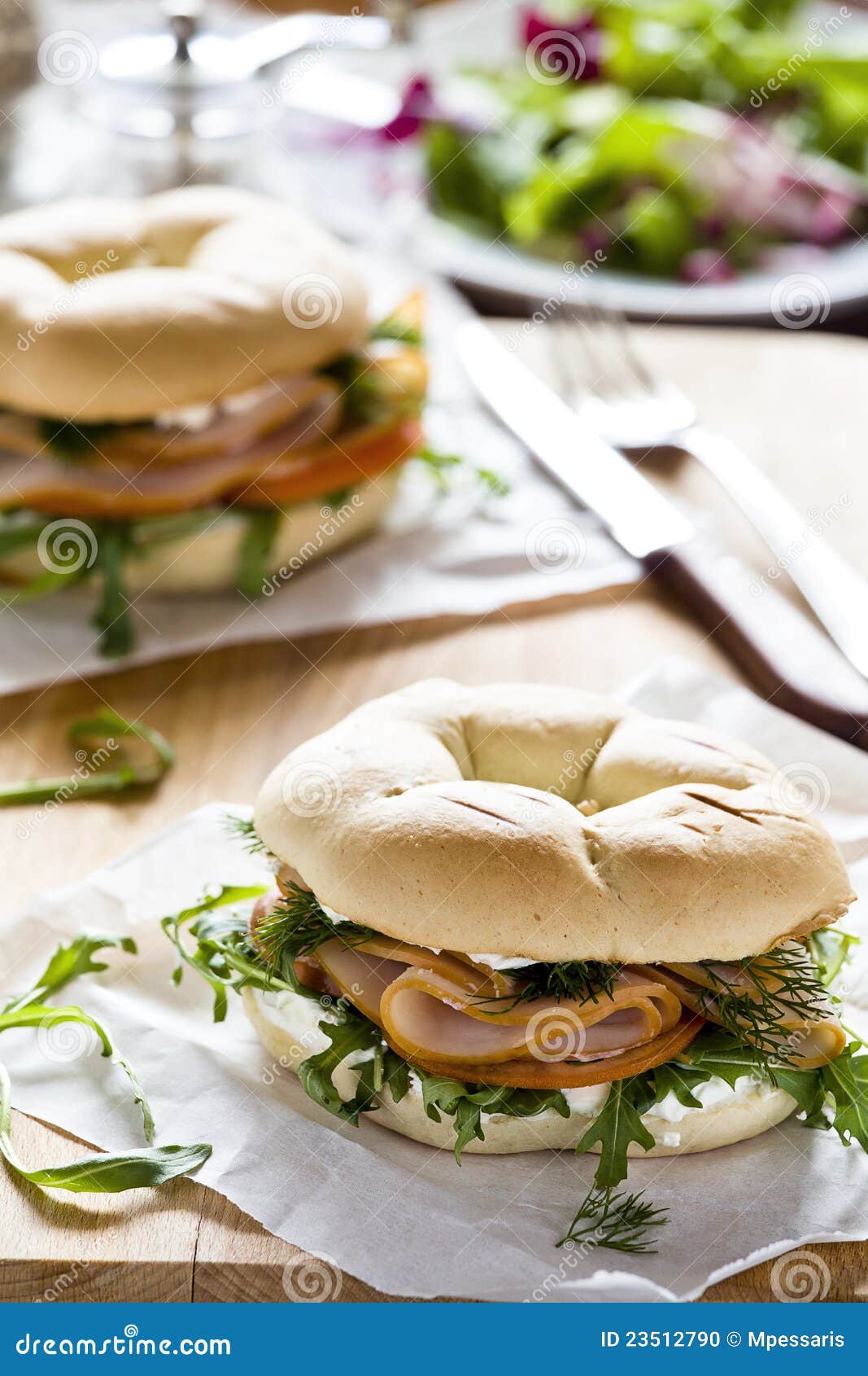 Bagel Snack stock photo. Image of orange, green, white - 23512790