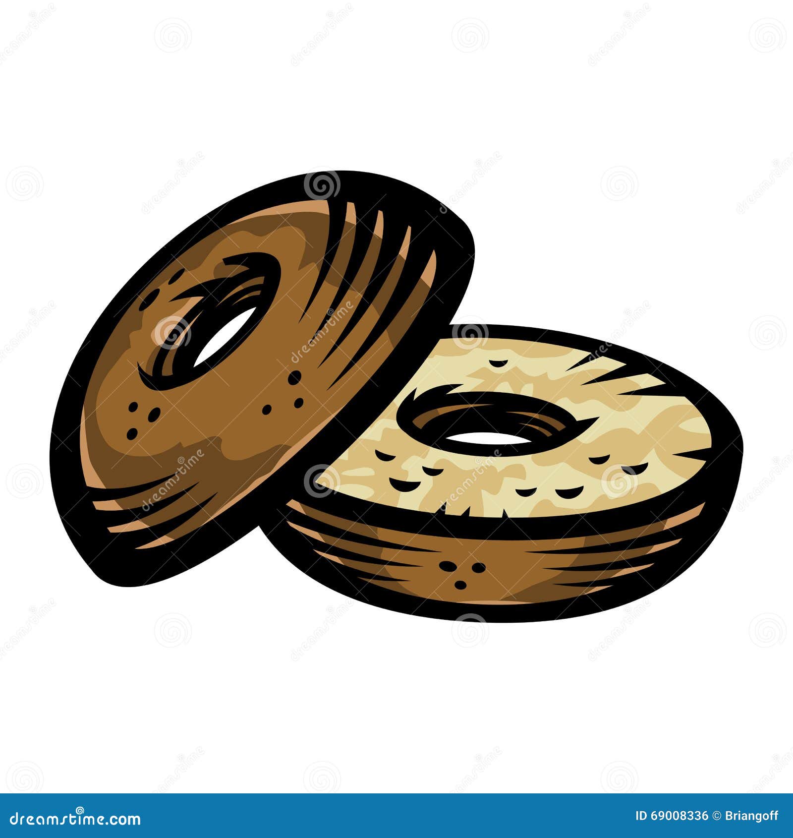 Bagel vector icon stock vector. Illustration of crust - 69008336