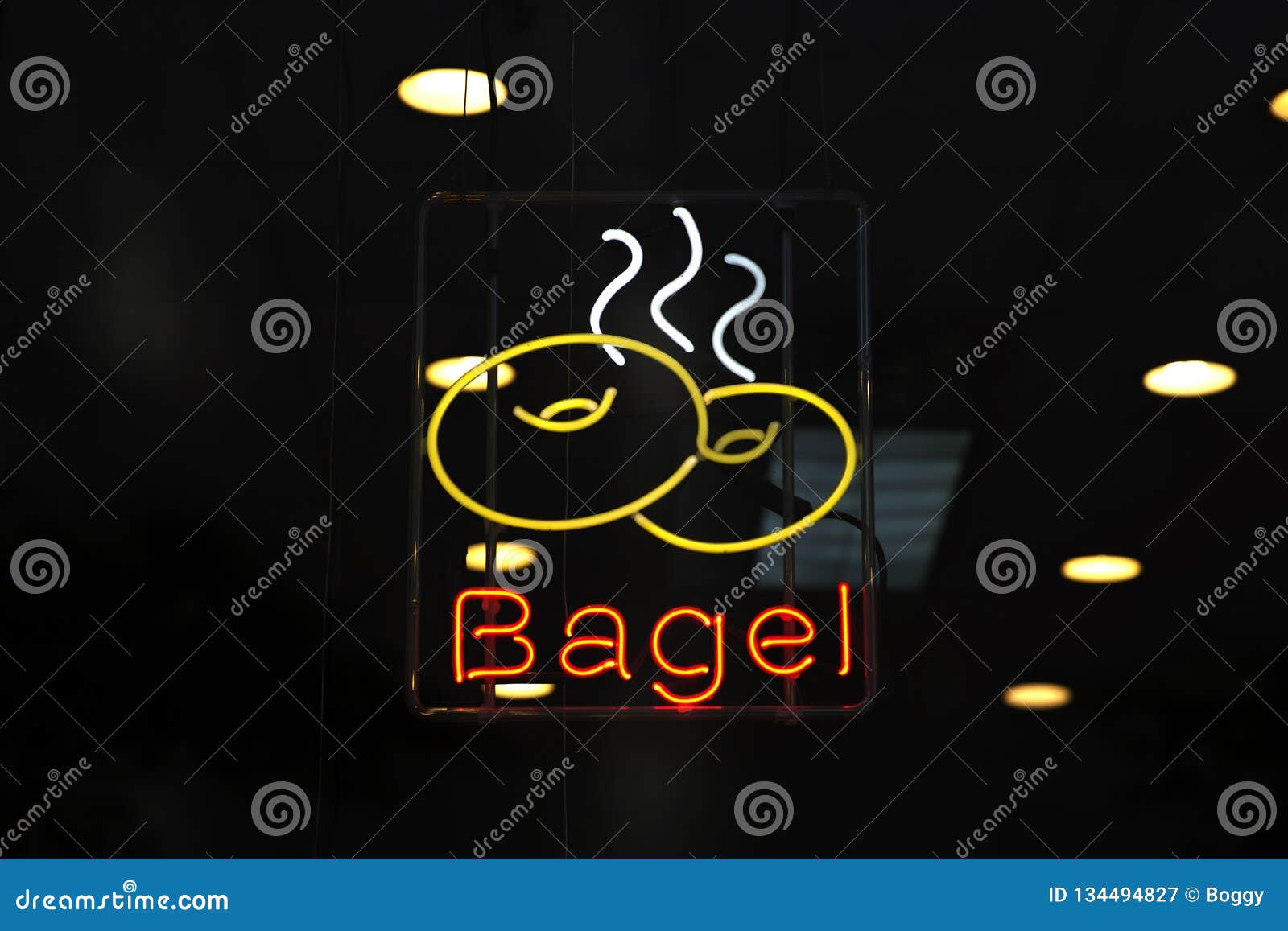 Bagel vintage neon sign stock image. Image of signage - 134494827