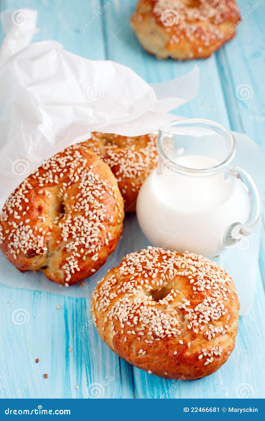 Bagels stock image. Image of milk, bagels, breakfast - 22466681