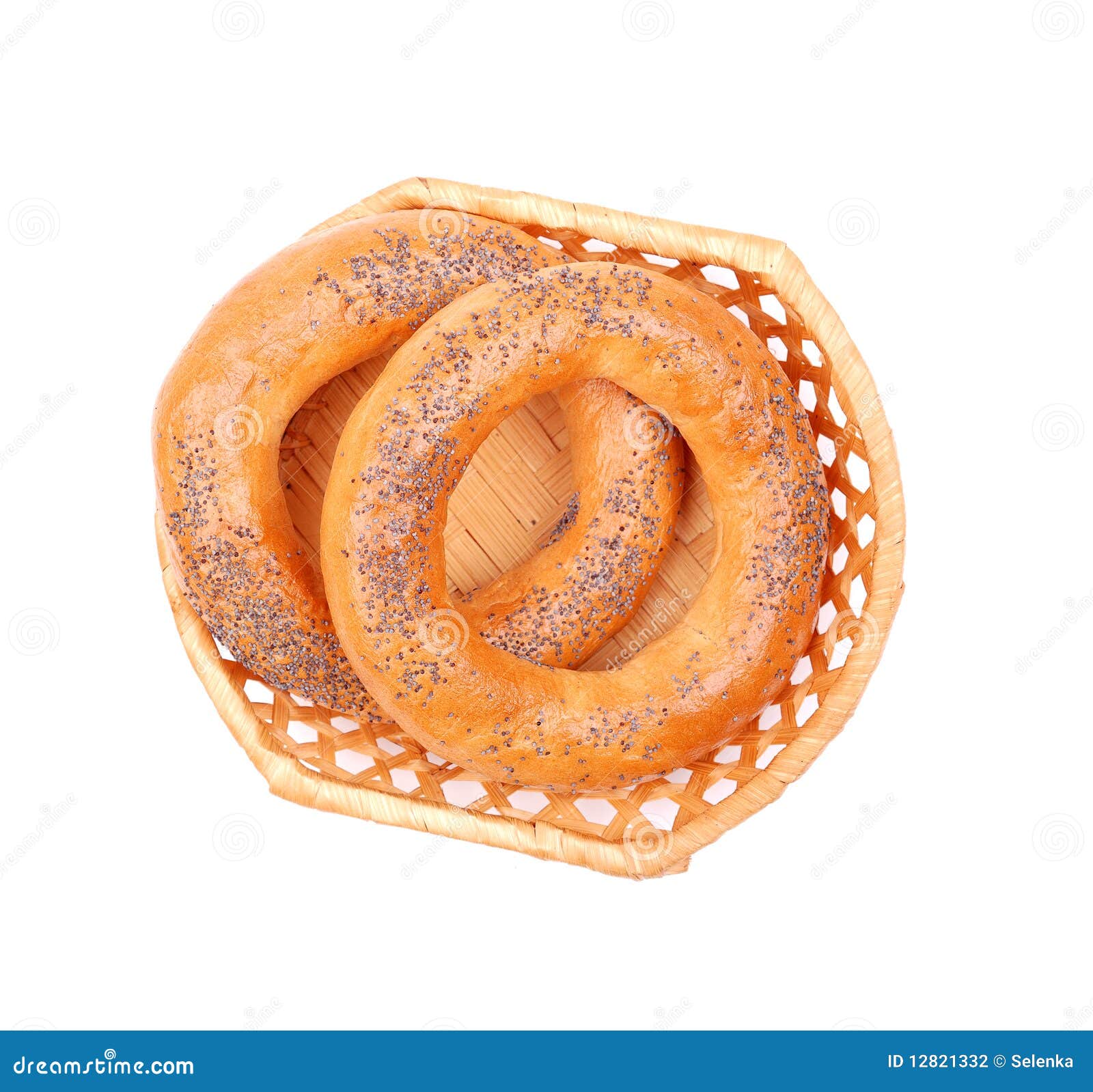 Bagels in a basket stock photo. Image of bakery, baked - 12821332