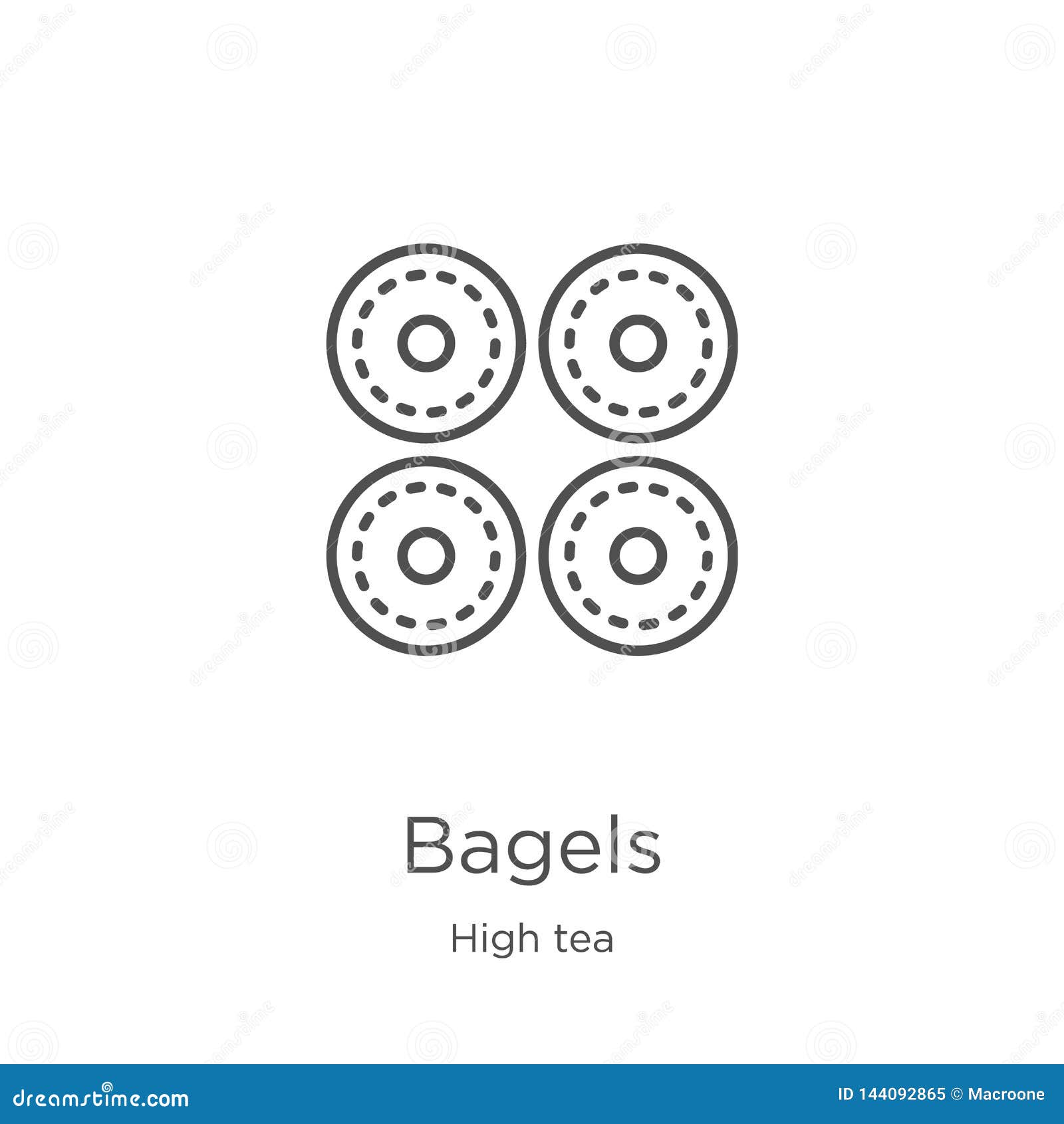 Bagels Icon Vector from High Tea Collection. Thin Line Bagels Outline ...
