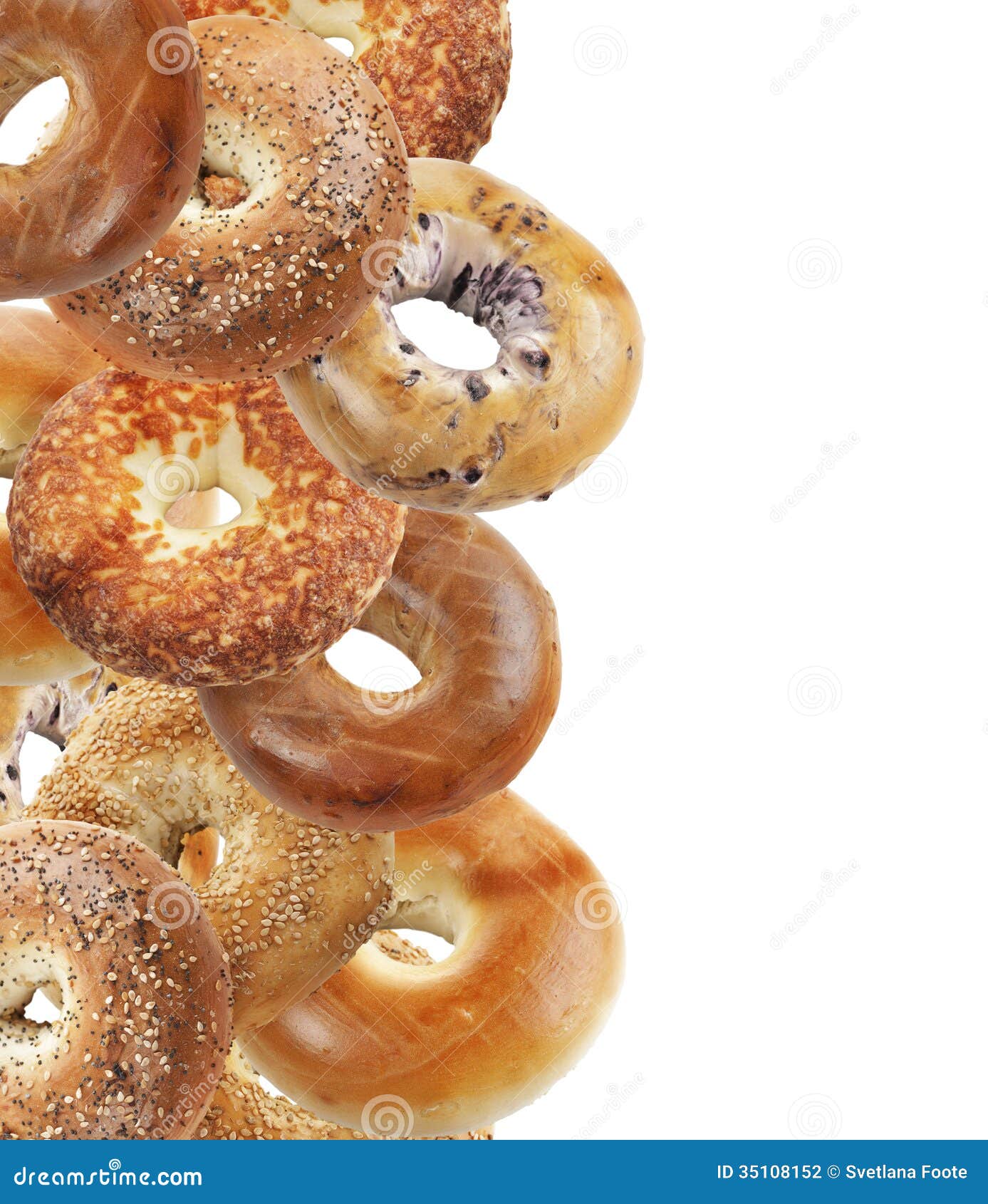 Bagels Isolated on White Background Stock Photo - Image of sesame ...