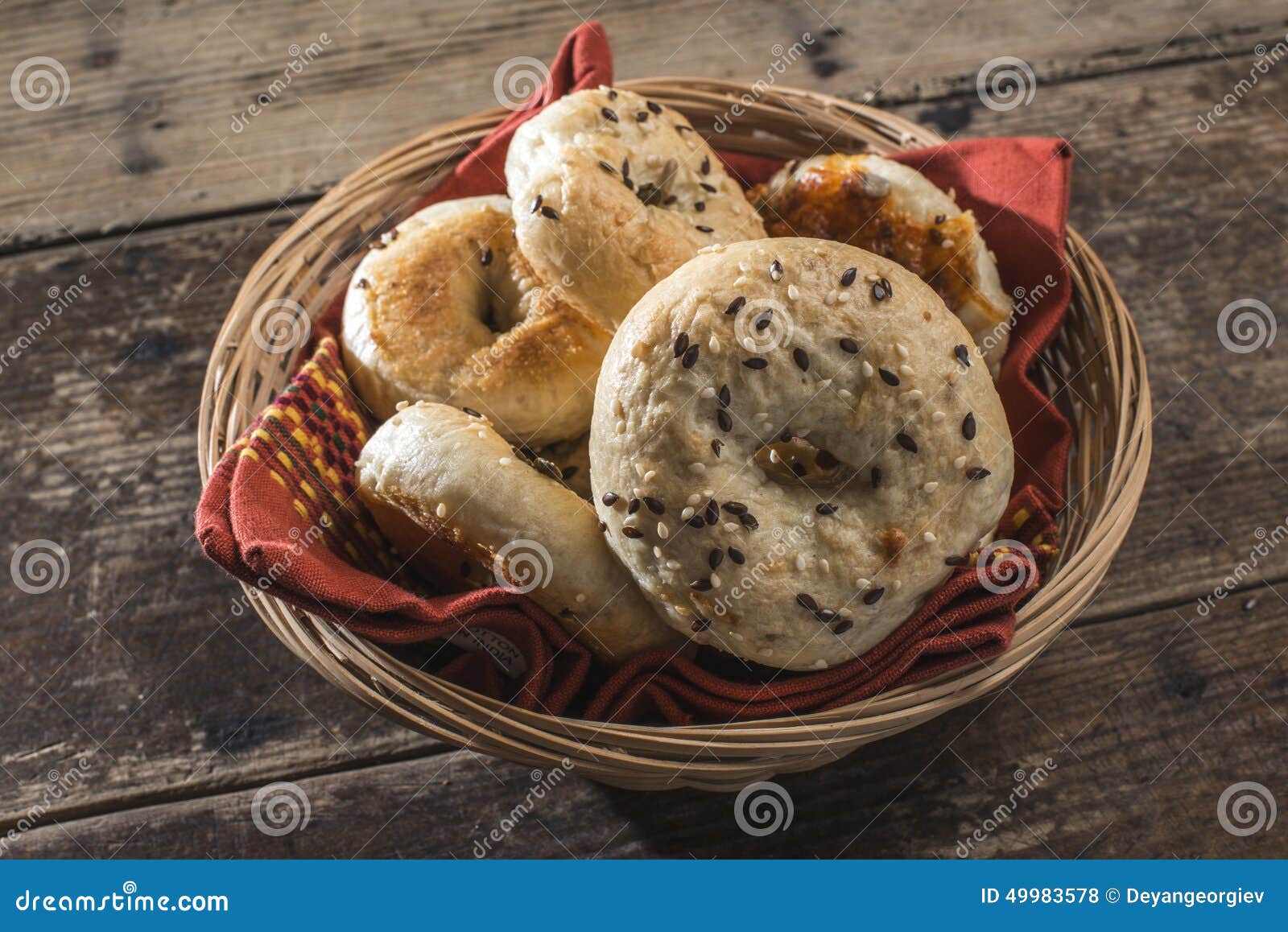 Bagels in a tray stock photo. Image of bagels, assorted - 49983578