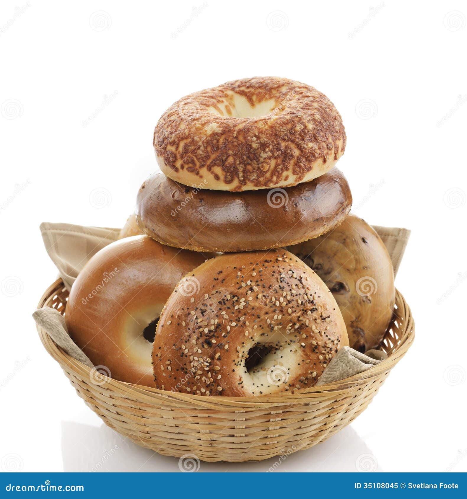 Bagels on White Background stock image. Image of white - 35108045