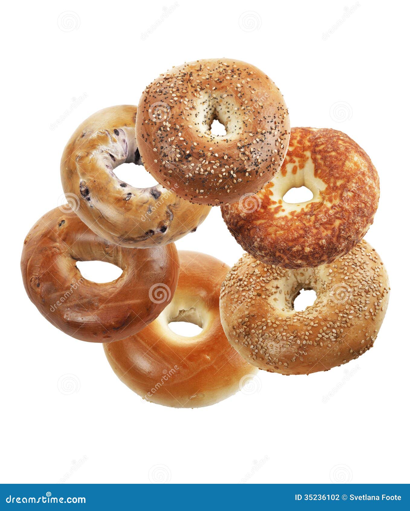 Bagels on White Background stock photo. Image of food - 35236102
