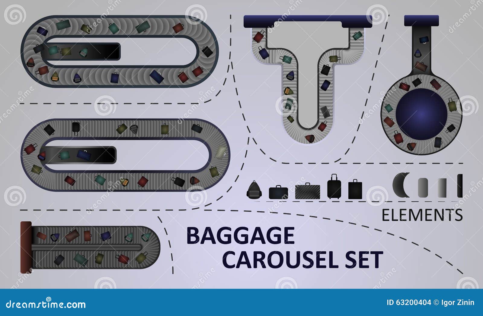 Baggage Carousel Constructions. Stock Vector - Illustration of ... Baggage Carousel Constructions. Stock Vector - Illustration of ...