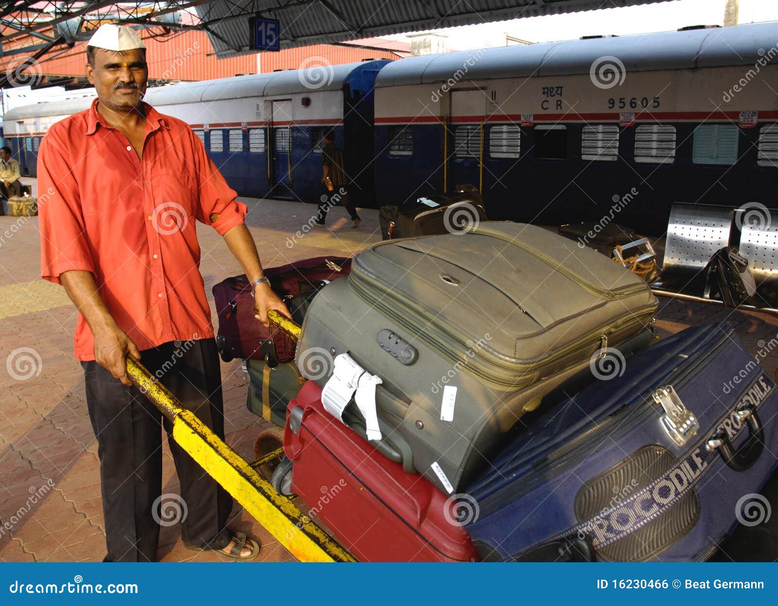 Baggage Carrier at the Mumbai Railway Station Editorial Photo - Image ...