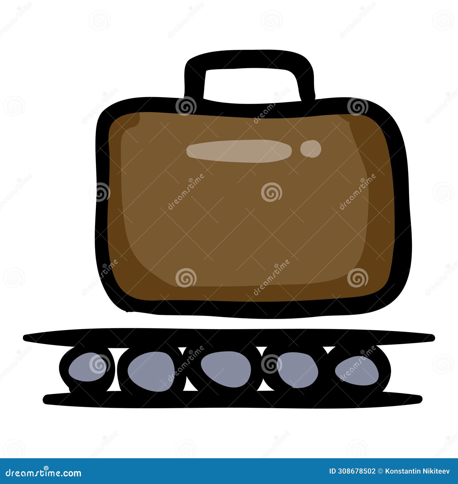 Baggage Claim Doodle Icon stock vector. Illustration of icon - 308678502
