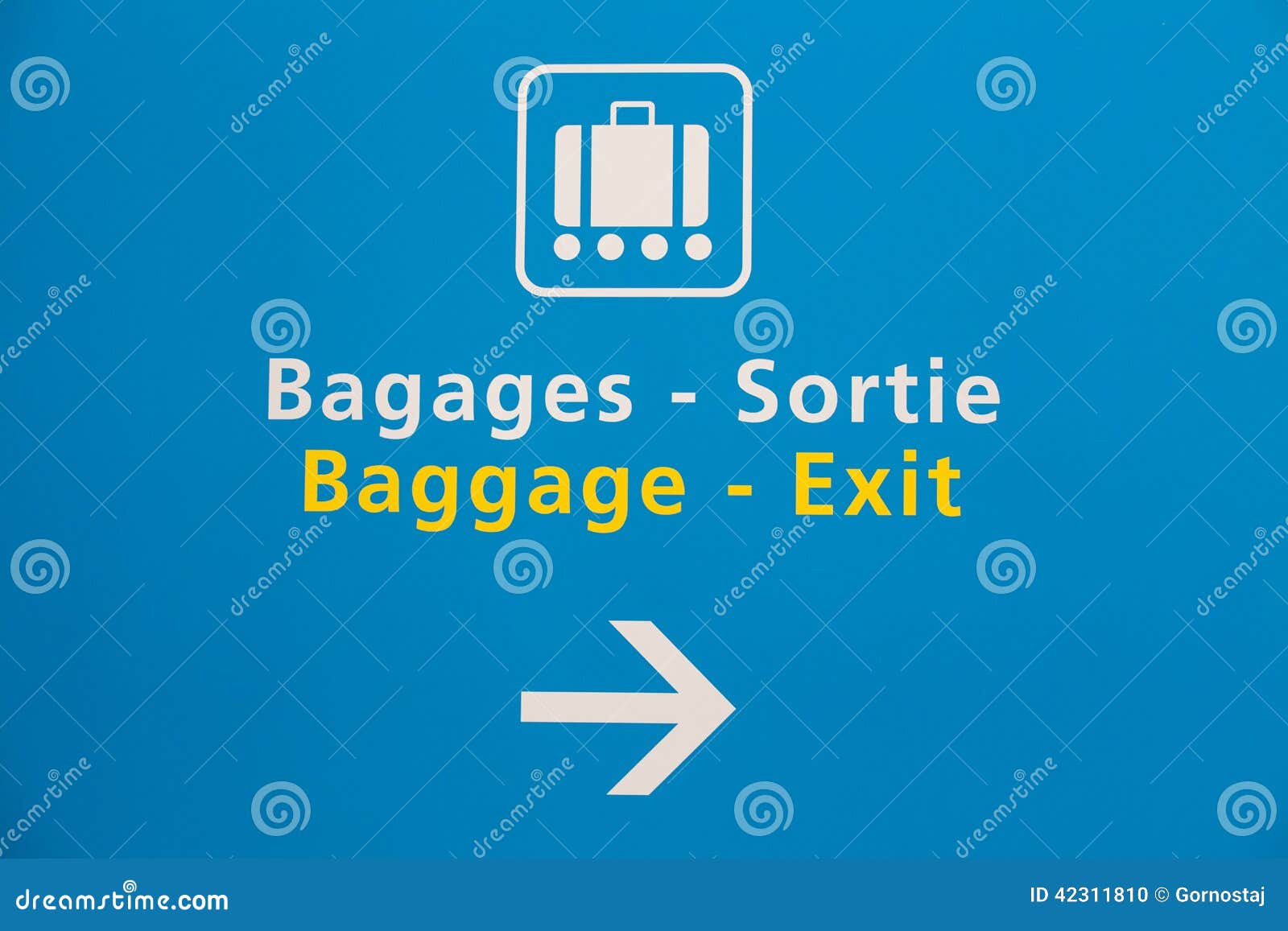 Baggage Claim and Exit Sign in an Airport Stock Photo - Image of ...