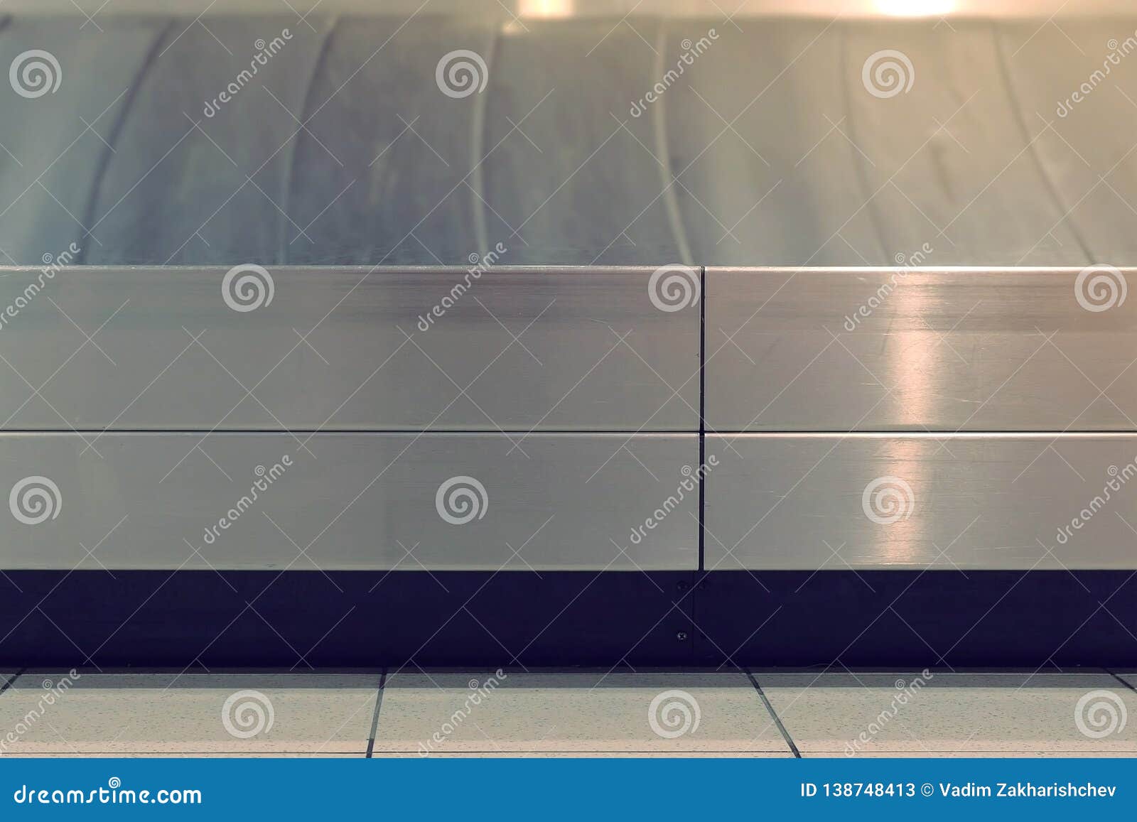 Baggage Conveyor Belt at the Airport, Close-up Side View. Stock Image ...