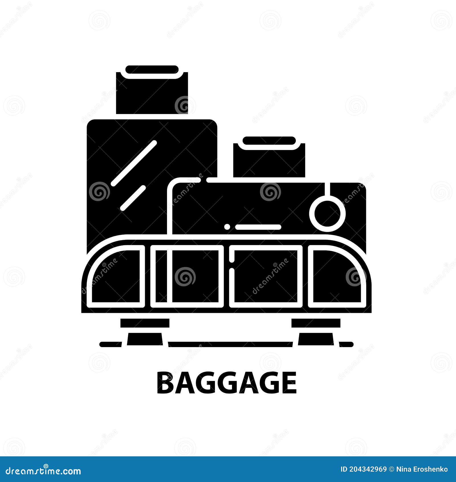 Baggage Icon, Black Vector Sign with Editable Strokes, Concept ...