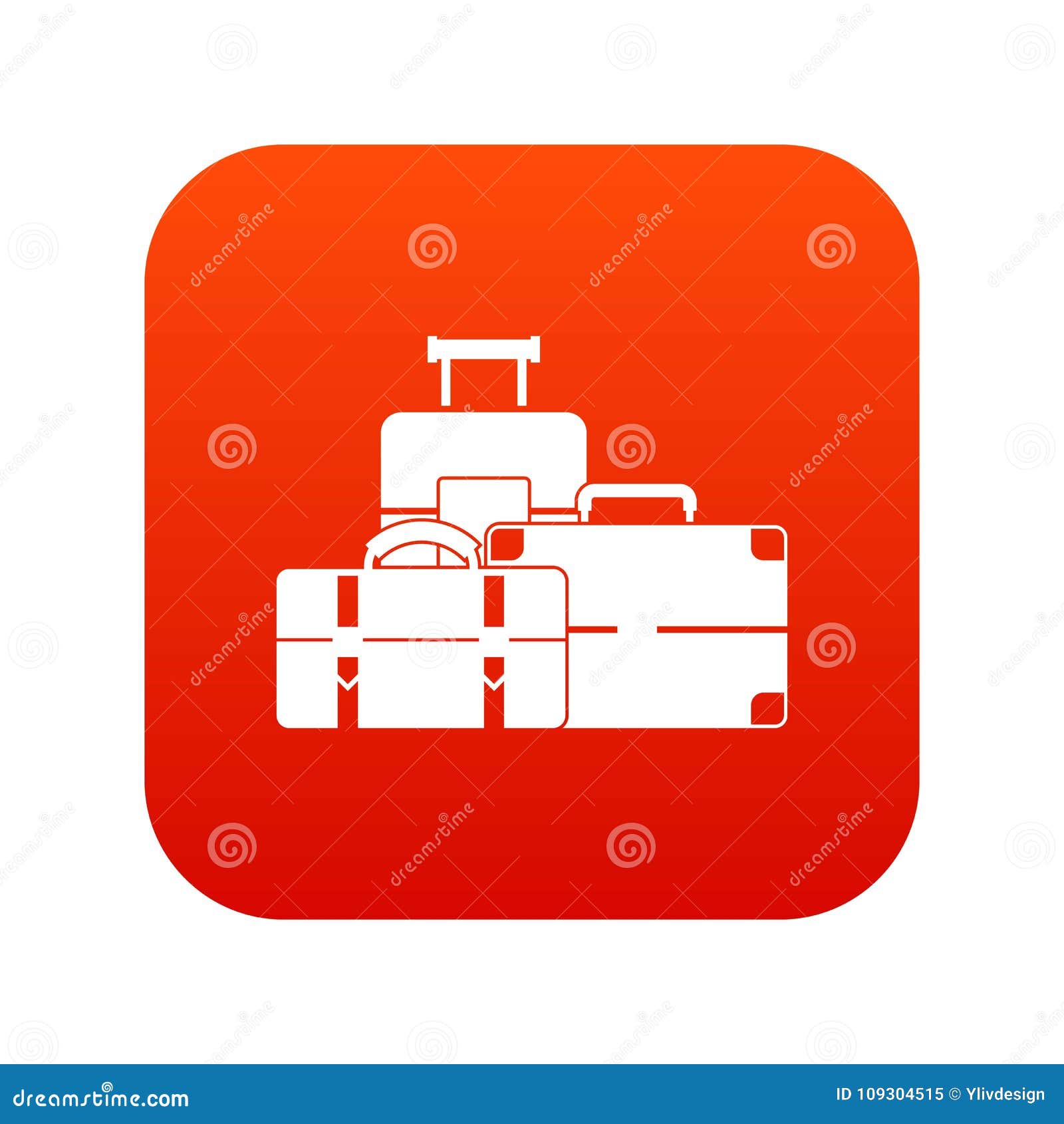 Baggage icon digital red stock vector. Illustration of baggage - 109304515