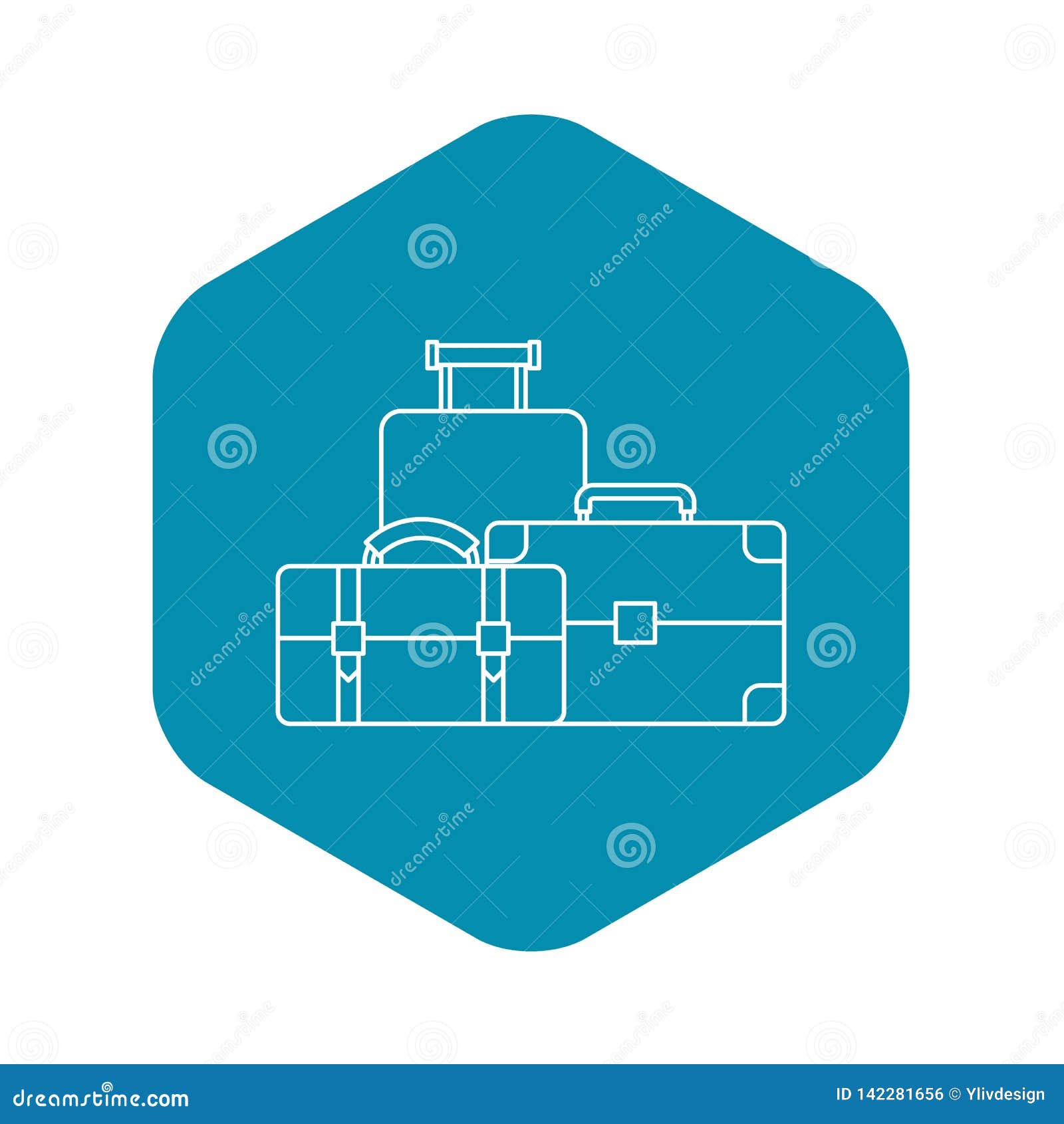 Baggage Icon, Outline Style Stock Vector - Illustration of summer, trip ...