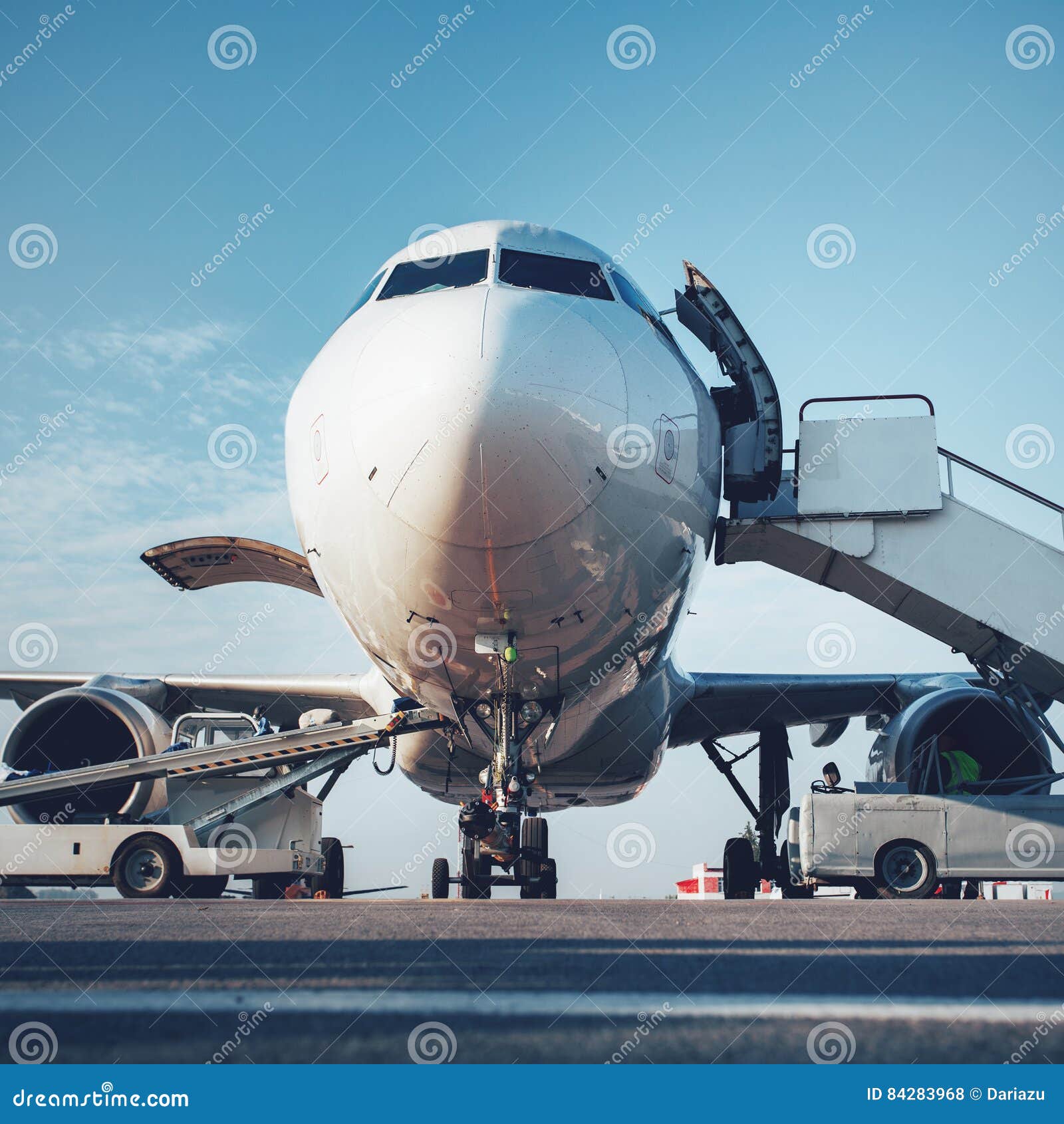 Baggage is Loading into of the Aircraft Stock Photo - Image of aviation ...