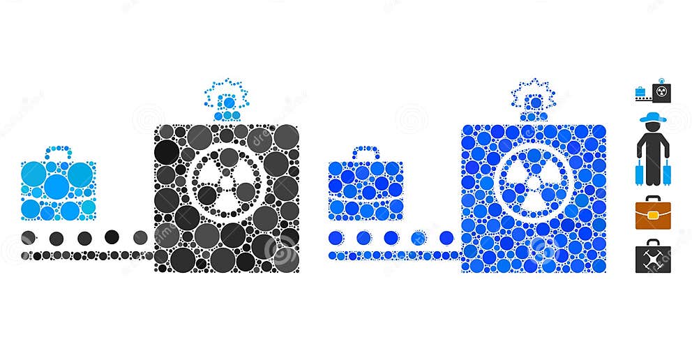 Baggage Screening Mosaic Icon of Circles Stock Illustration ...