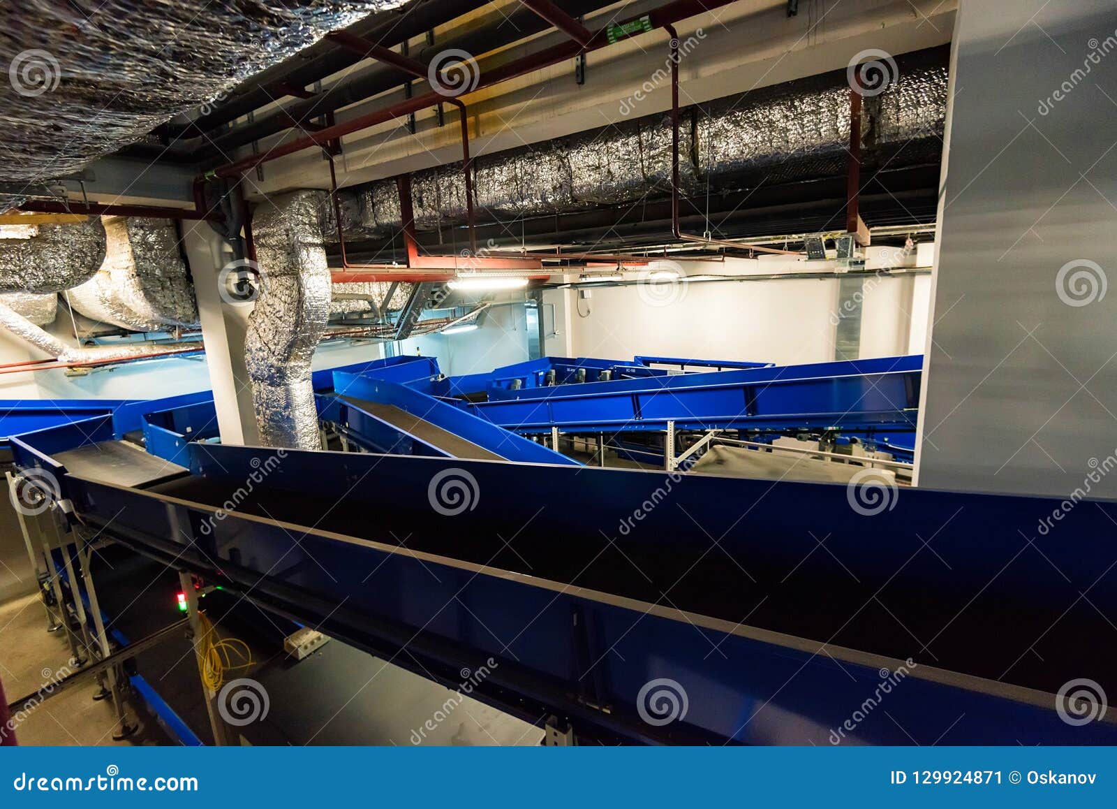 Baggage Sorting Center with Empty Baggage Carousels Stock Image - Image ...