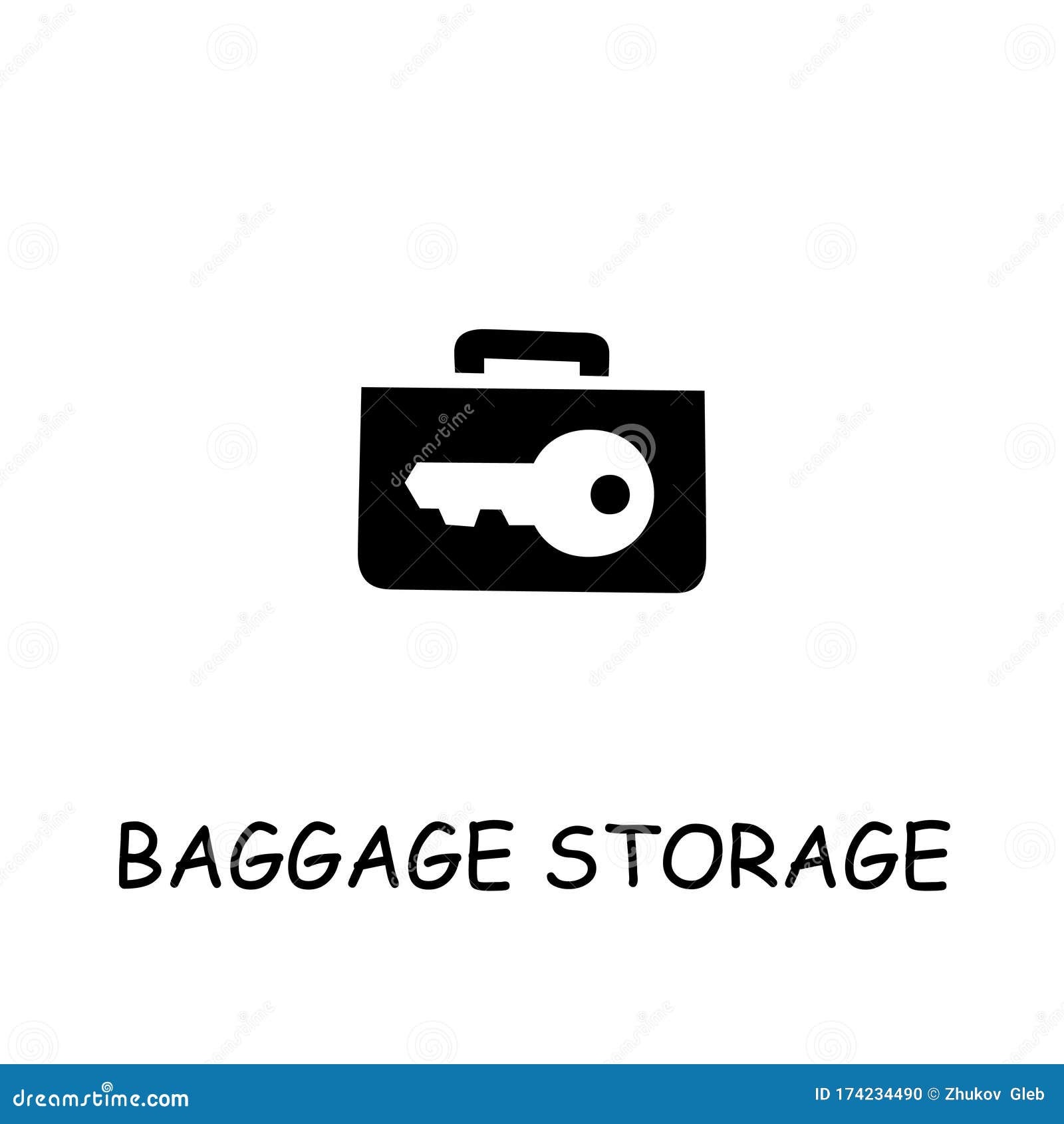 Baggage Storage Flat Vector Icon Stock Illustration - Illustration of ...