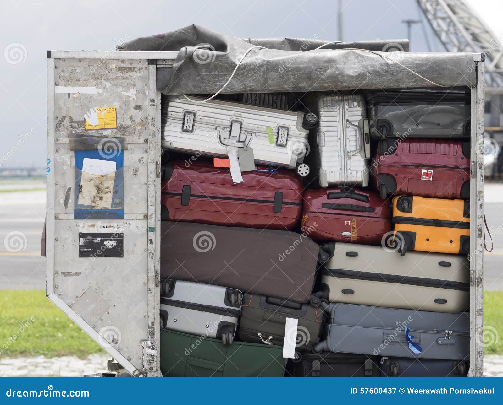 Baggages in Cargo Container Stock Image - Image of deliver, baggage ...