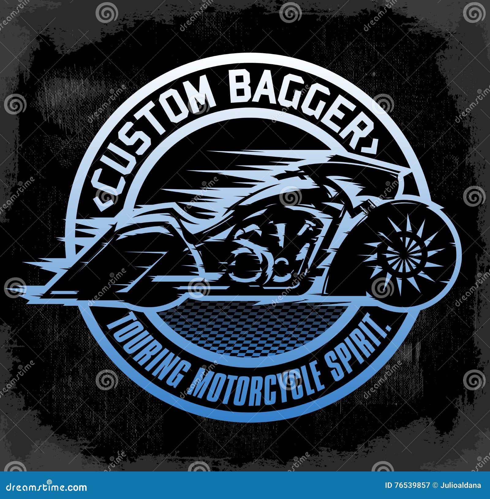 Bagger Custom Motorcycle Circular Badge Stock Vector - Illustration of ...