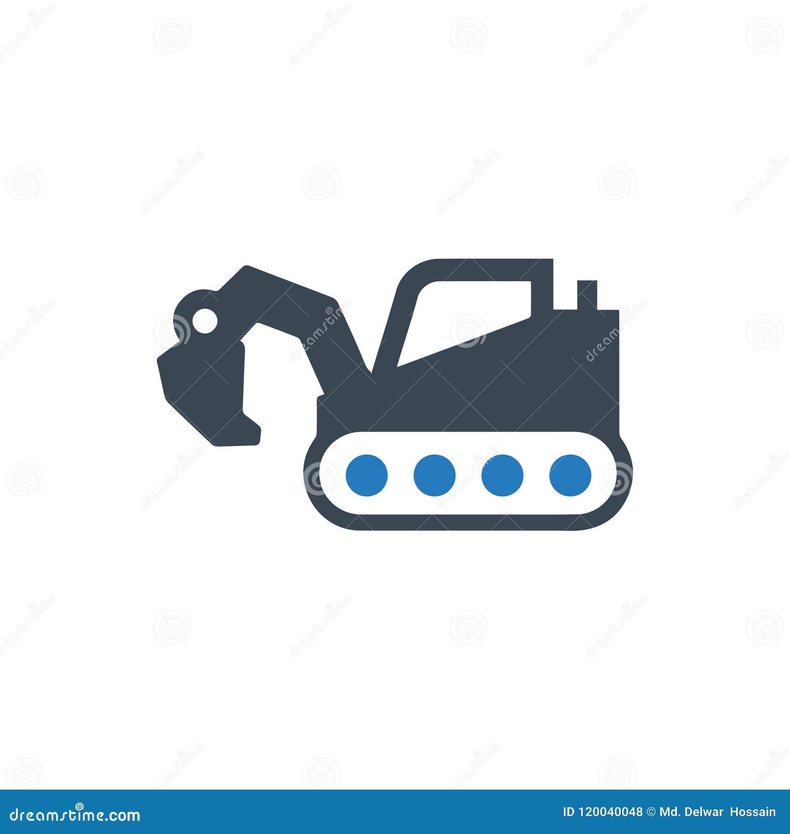 Bagger, Digger Icon vektor abbildung. Illustration von kran - 120040048