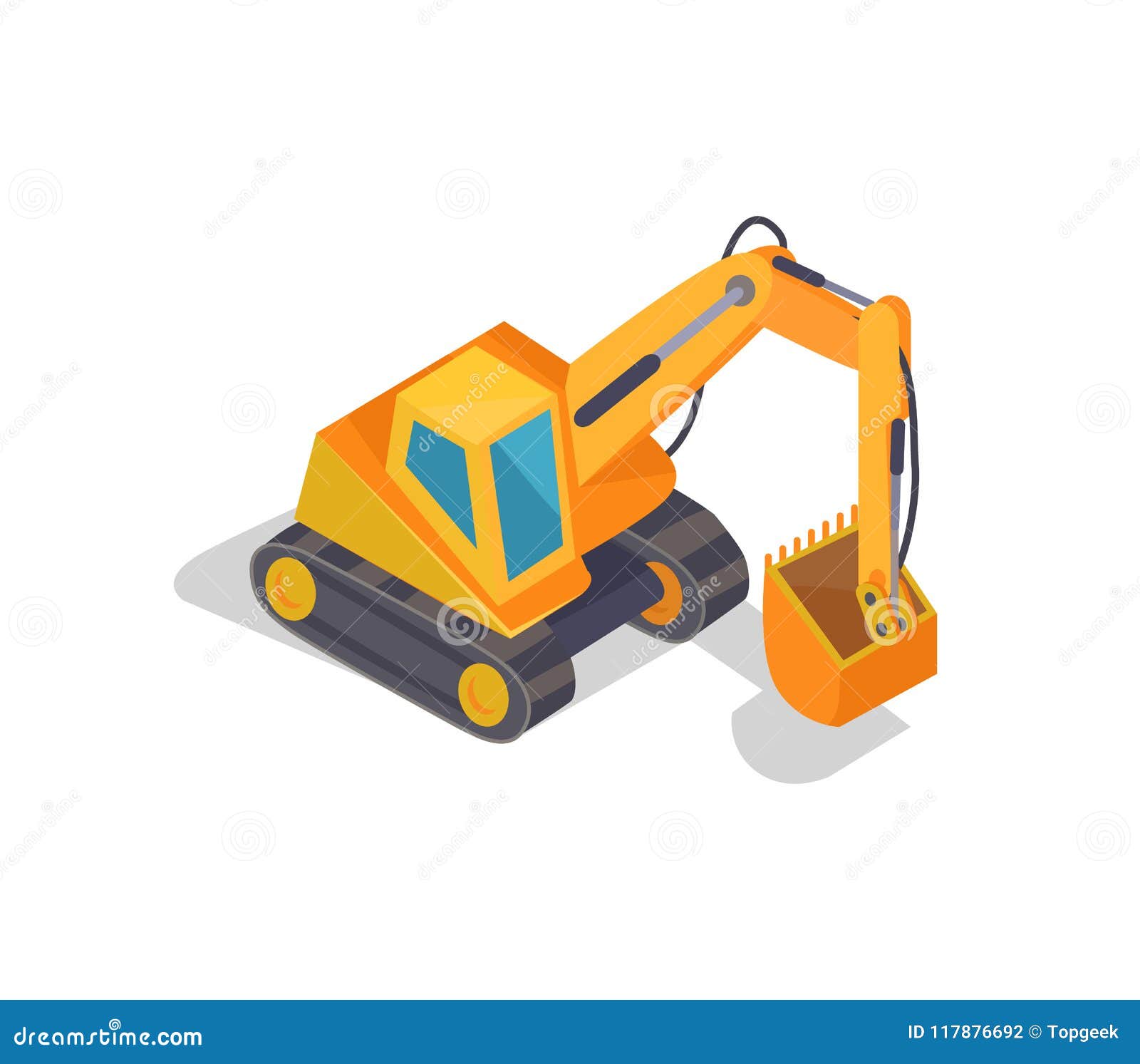 Bagger Machine Banner, Vektor-Illustration Vektor Abbildung ...