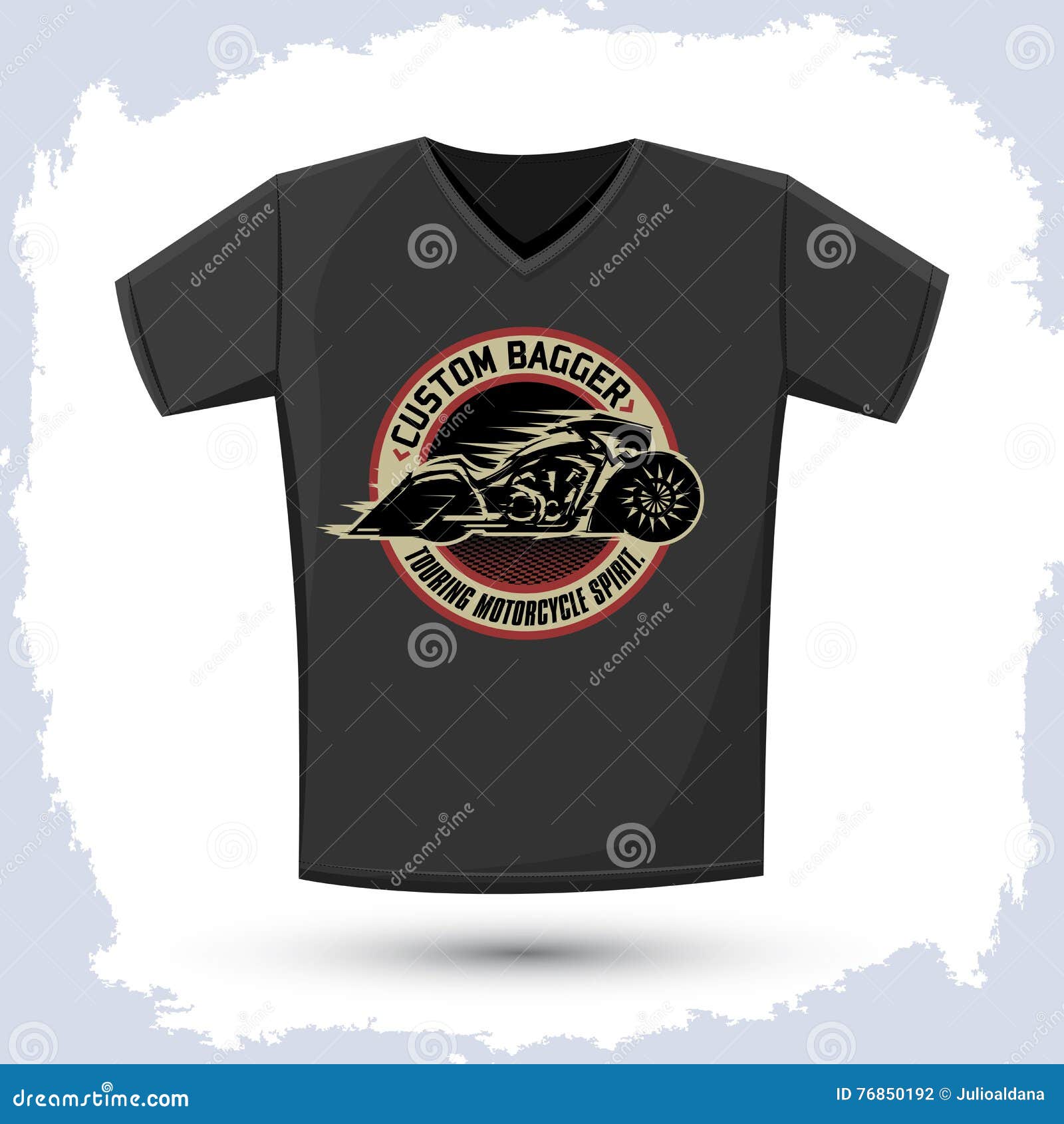 Bagger Motorcycle Badge Vector Illustration | CartoonDealer.com #76027396