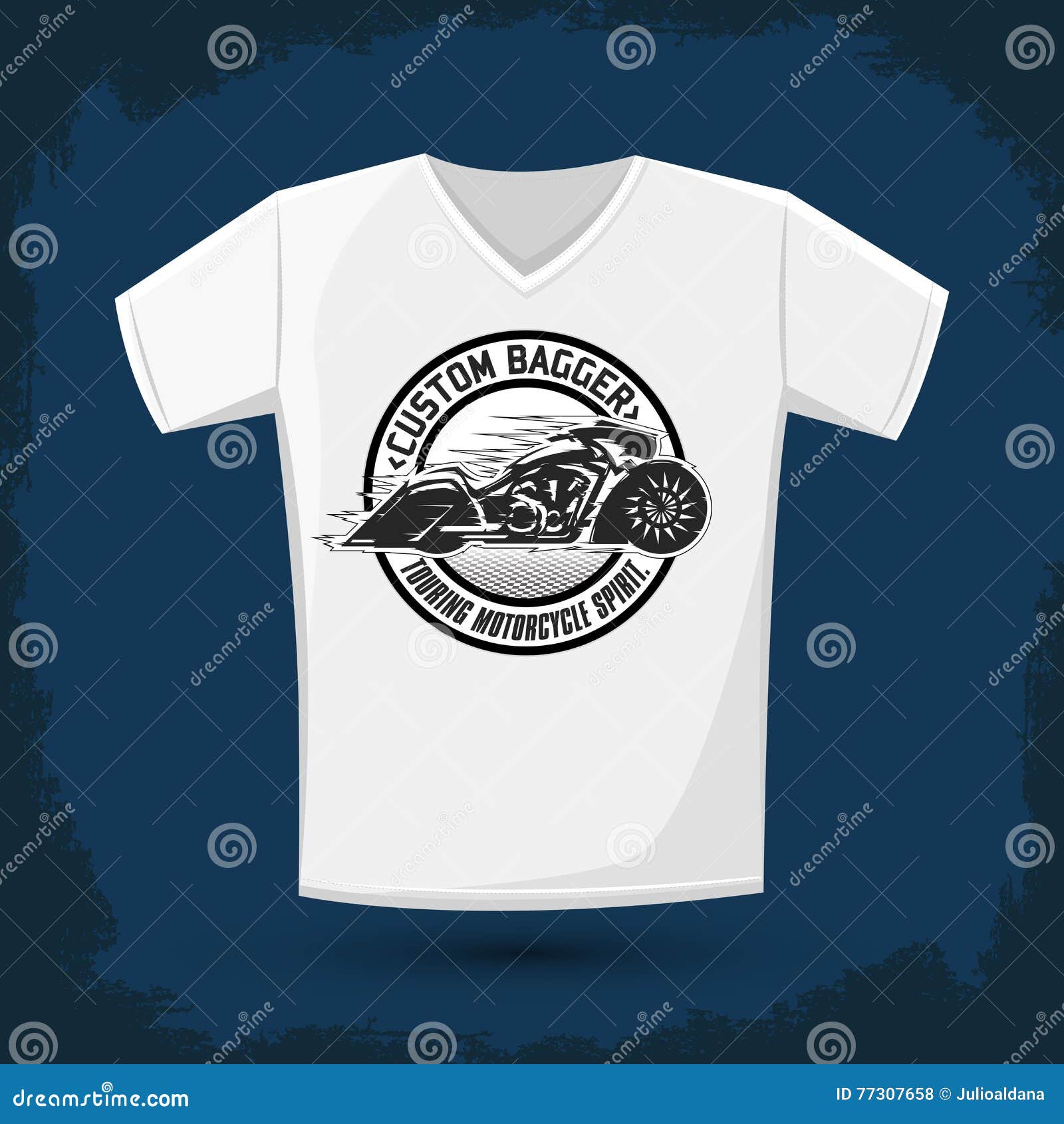 Bagger Custom Motorcycle Circular Badge Vector Illustration ...